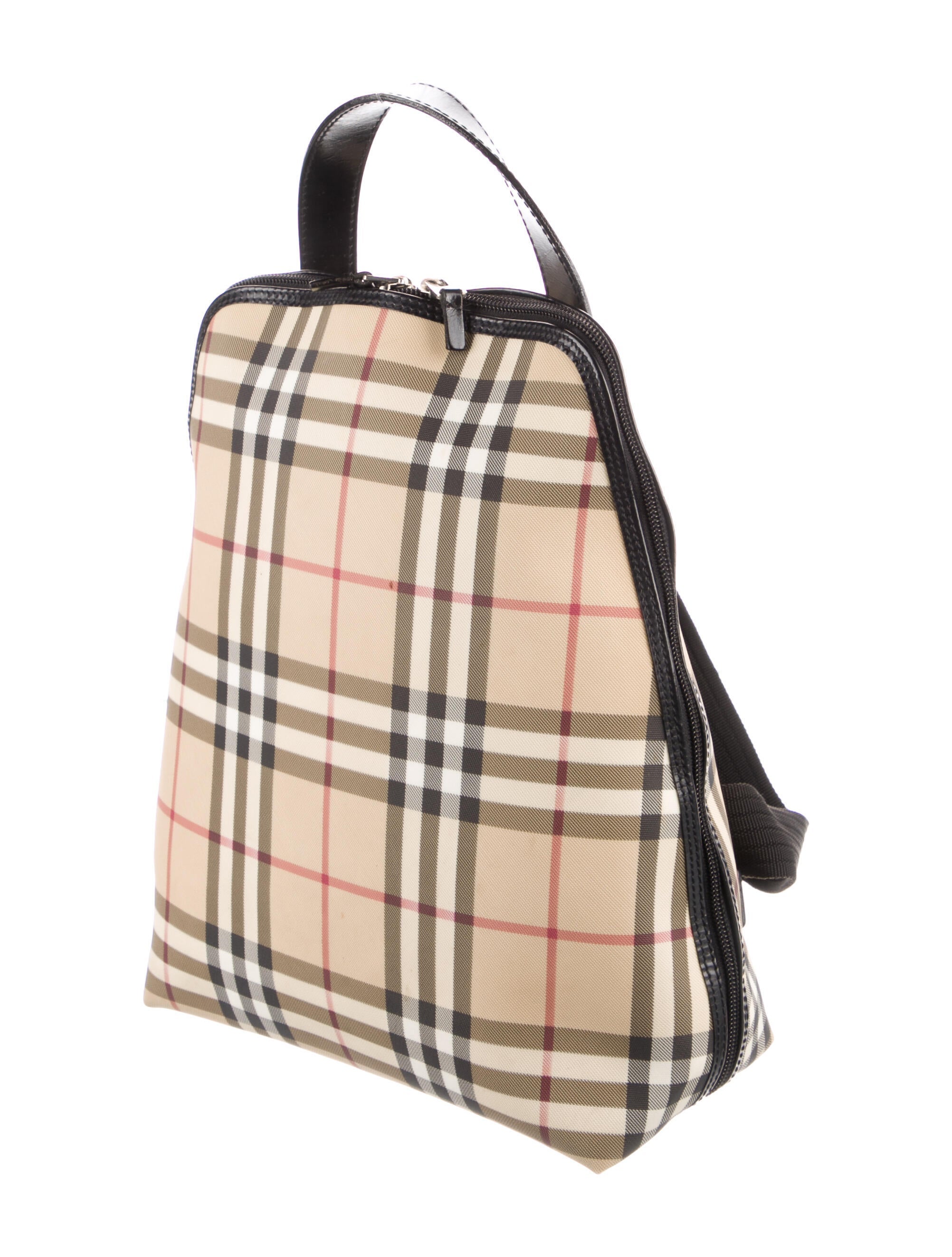 Burberry London Coated Canvas Nova Check Backpack - Neutrals Backpacks ...