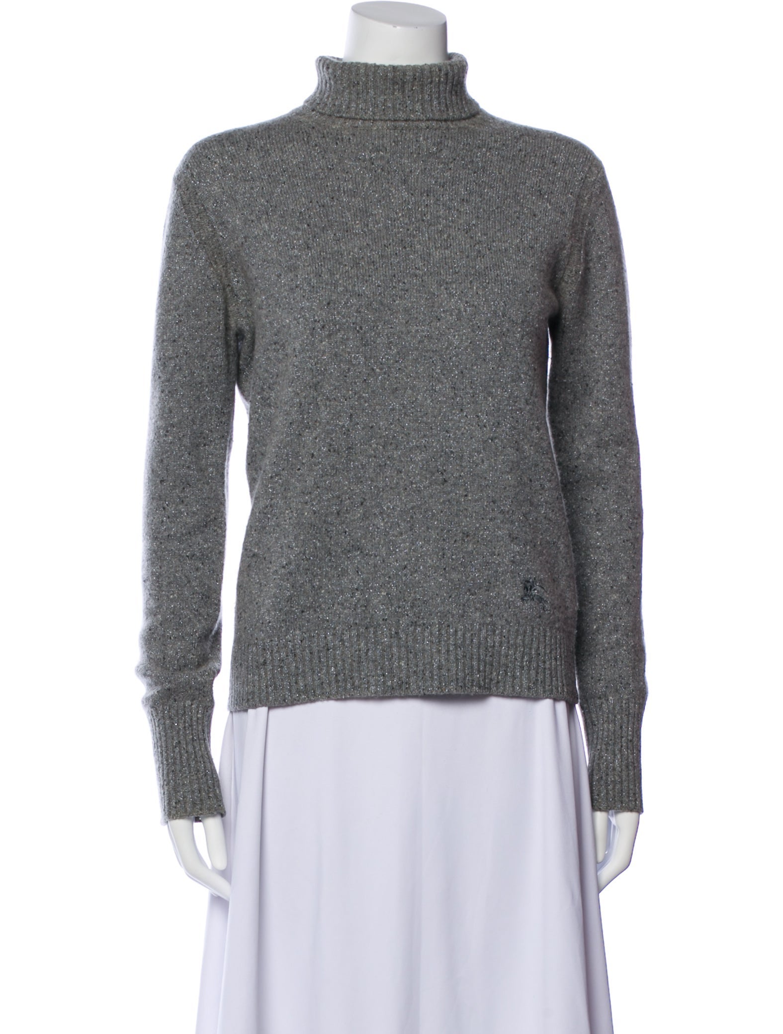 Burberry London Cashmere Turtleneck Sweater - Grey Knitwear, Clothing ...