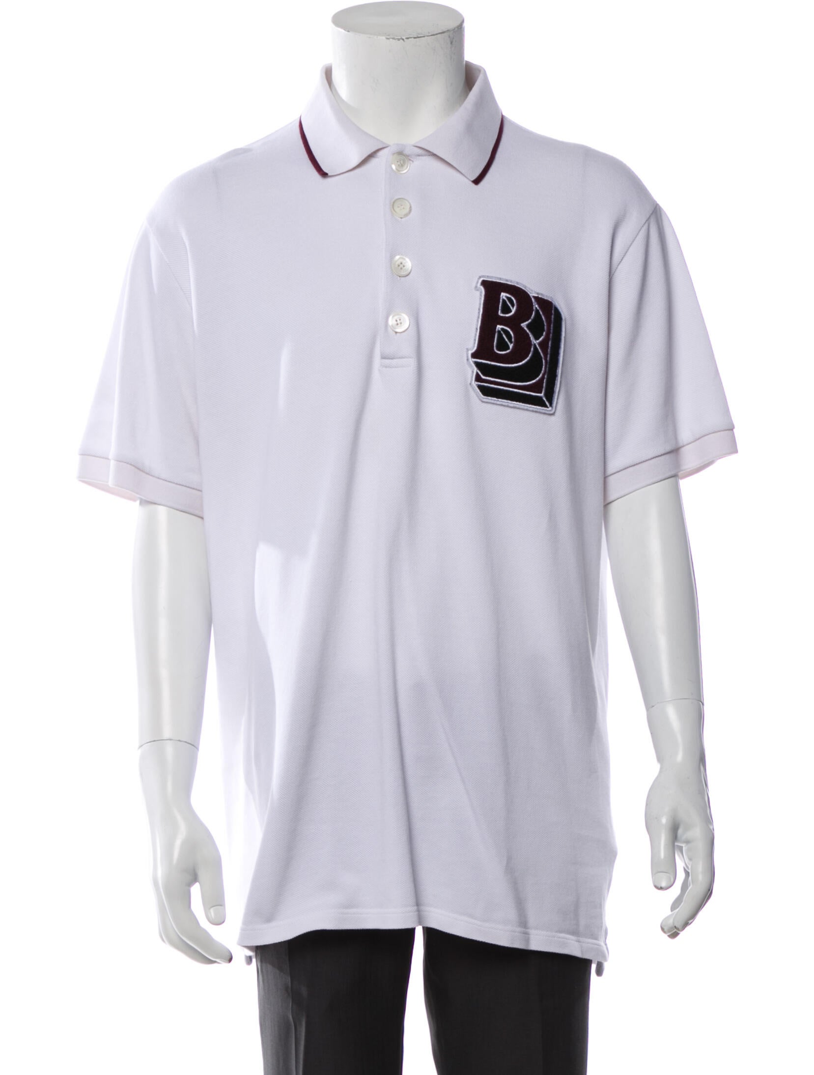 Burberry London Graphic Print Collar Polo Shirt - White Polos, Clothing ...