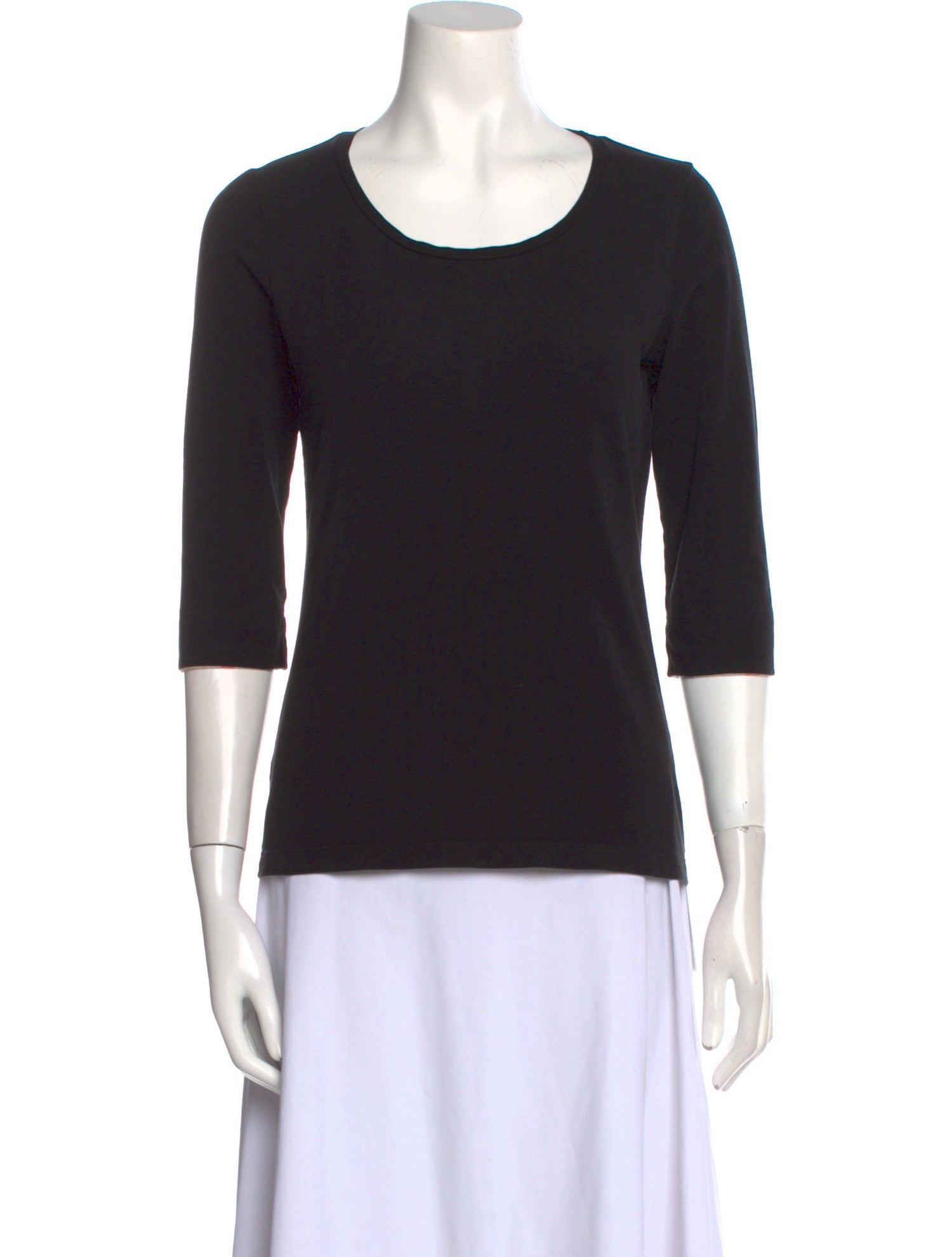 Nina Ricci Bateau Neckline Three-Quarter Sleeve Top - Black Tops ...