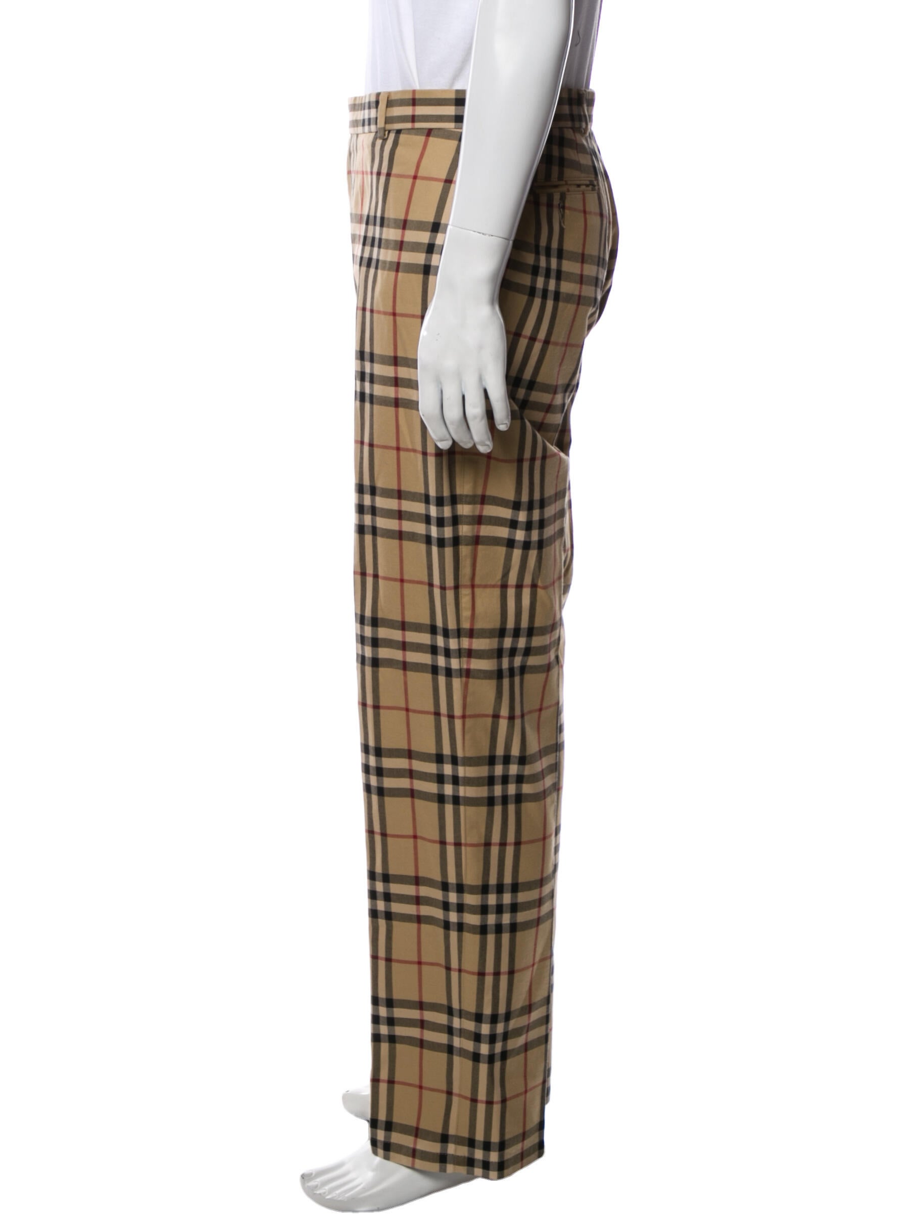 Burberry London House Check Pattern Pants - Neutrals, 10" Rise Pants ...
