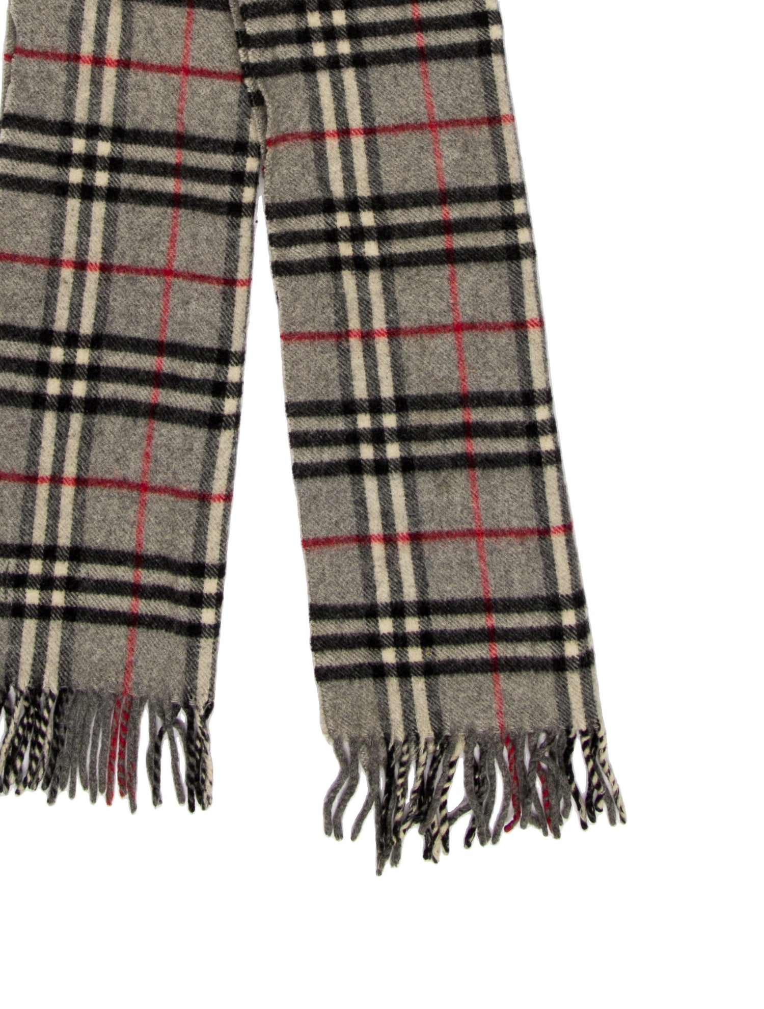 Burberry London Lambswool House Check Pattern Scarf - Grey Scarves ...