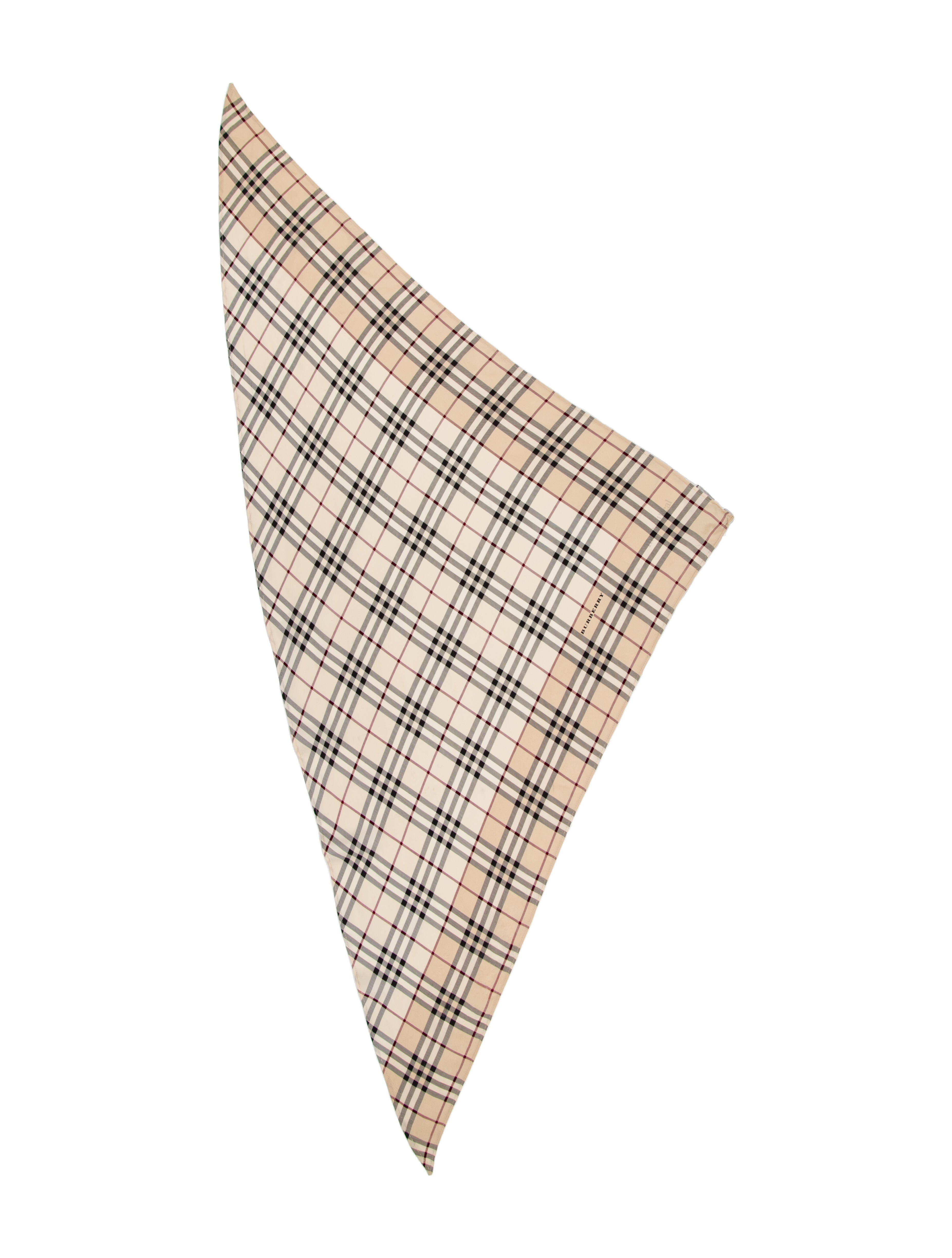 Burberry London Silk Plaid Print Bandana - Neutrals Scarves and Shawls ...
