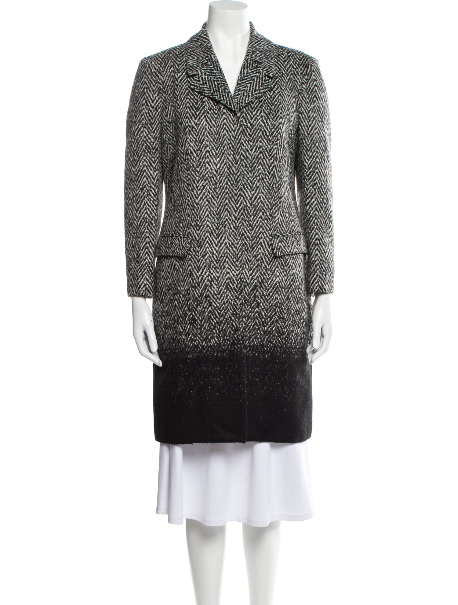 Burberry London Tweed Pattern Coat - Black Coats, Clothing ...