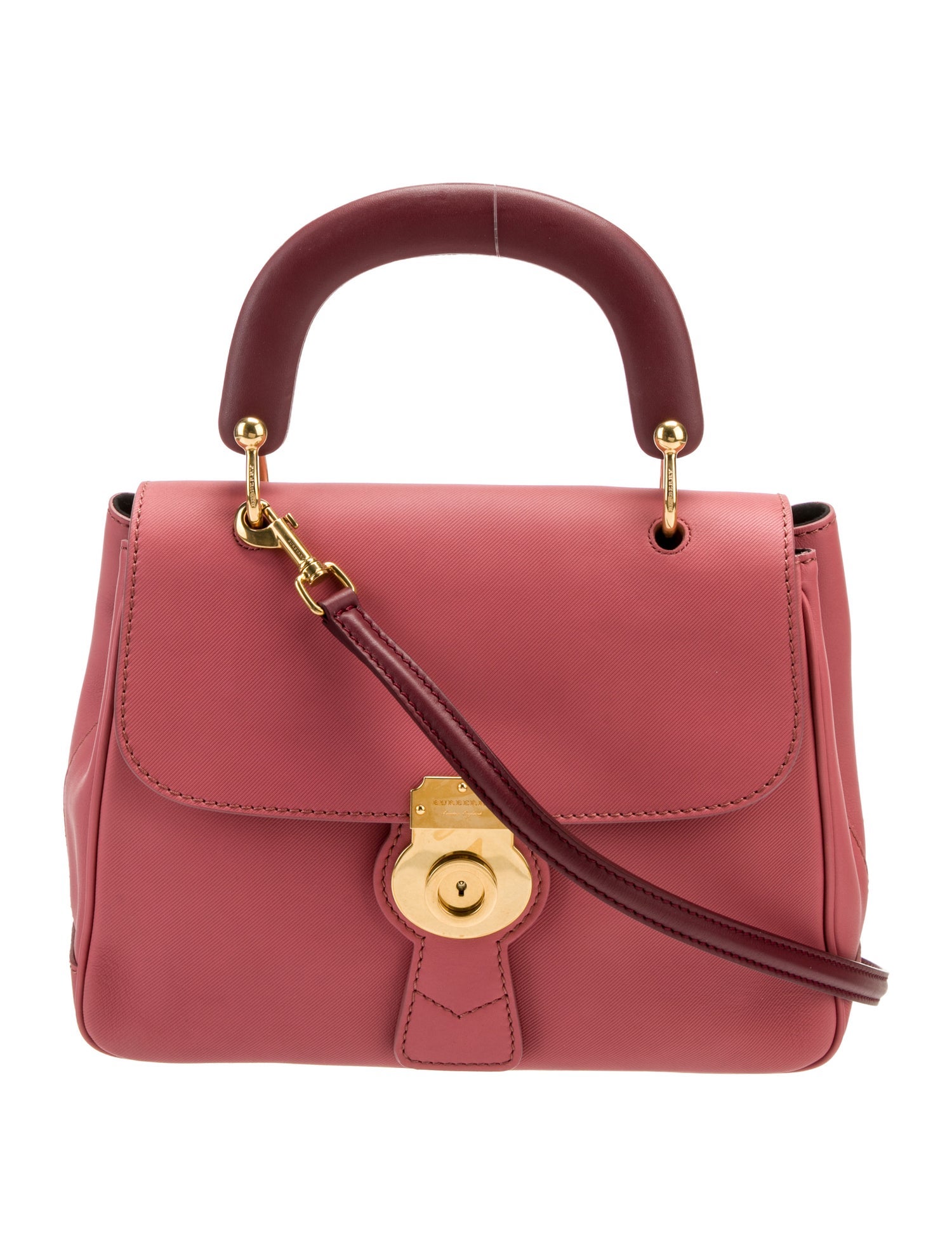 Burberry London Leather Trench Handle Bag - Pink Handle Bags, Handbags ...