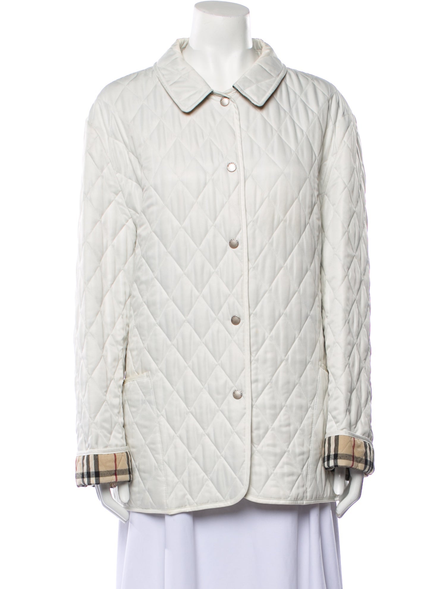 Burberry London Plaid Print Jacket - White Jackets, Clothing ...