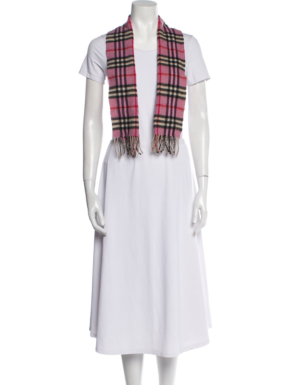 Burberry London Cashmere Nova Check Pattern Scarf - Pink Scarves and ...
