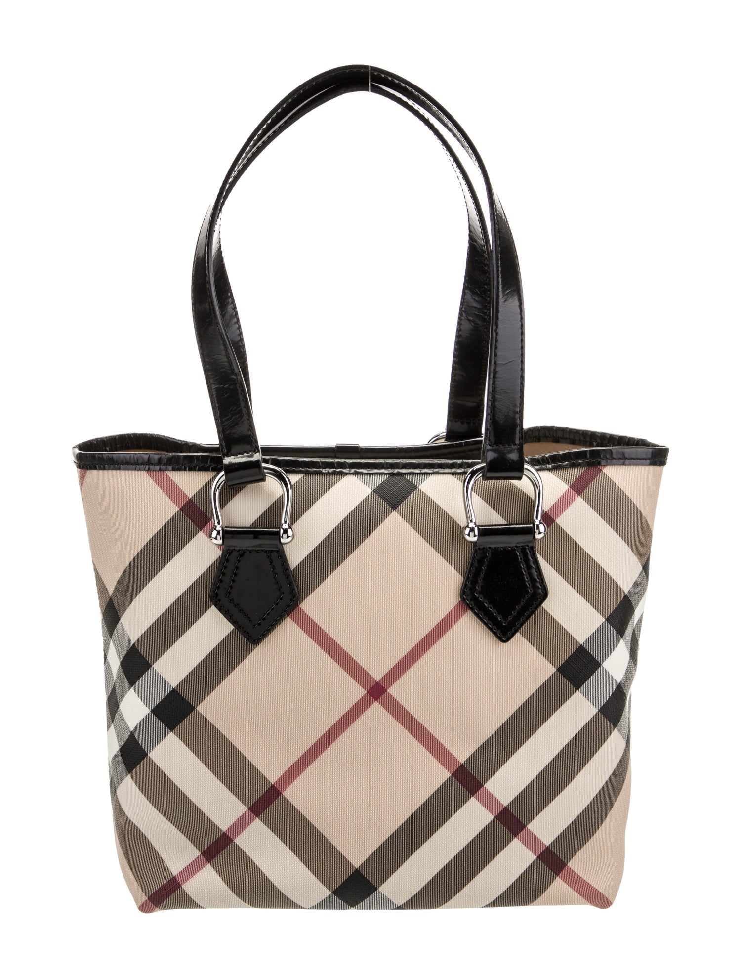 Burberry London Plaid Coated Canvas Shoulder Bag - Neutrals Shoulder ...