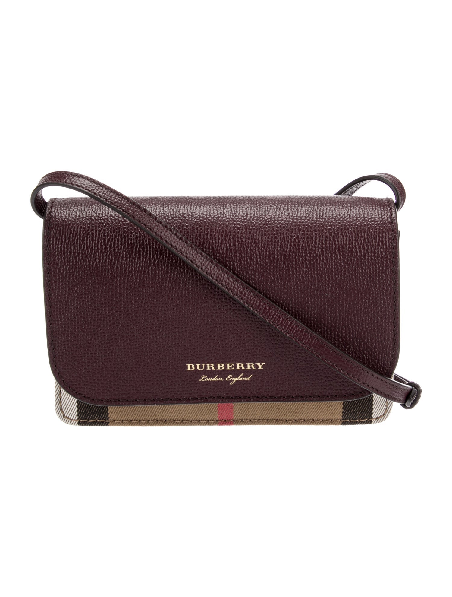 Burberry London Hampshire House Check Crossbody Bag w/ Tags - Purple ...