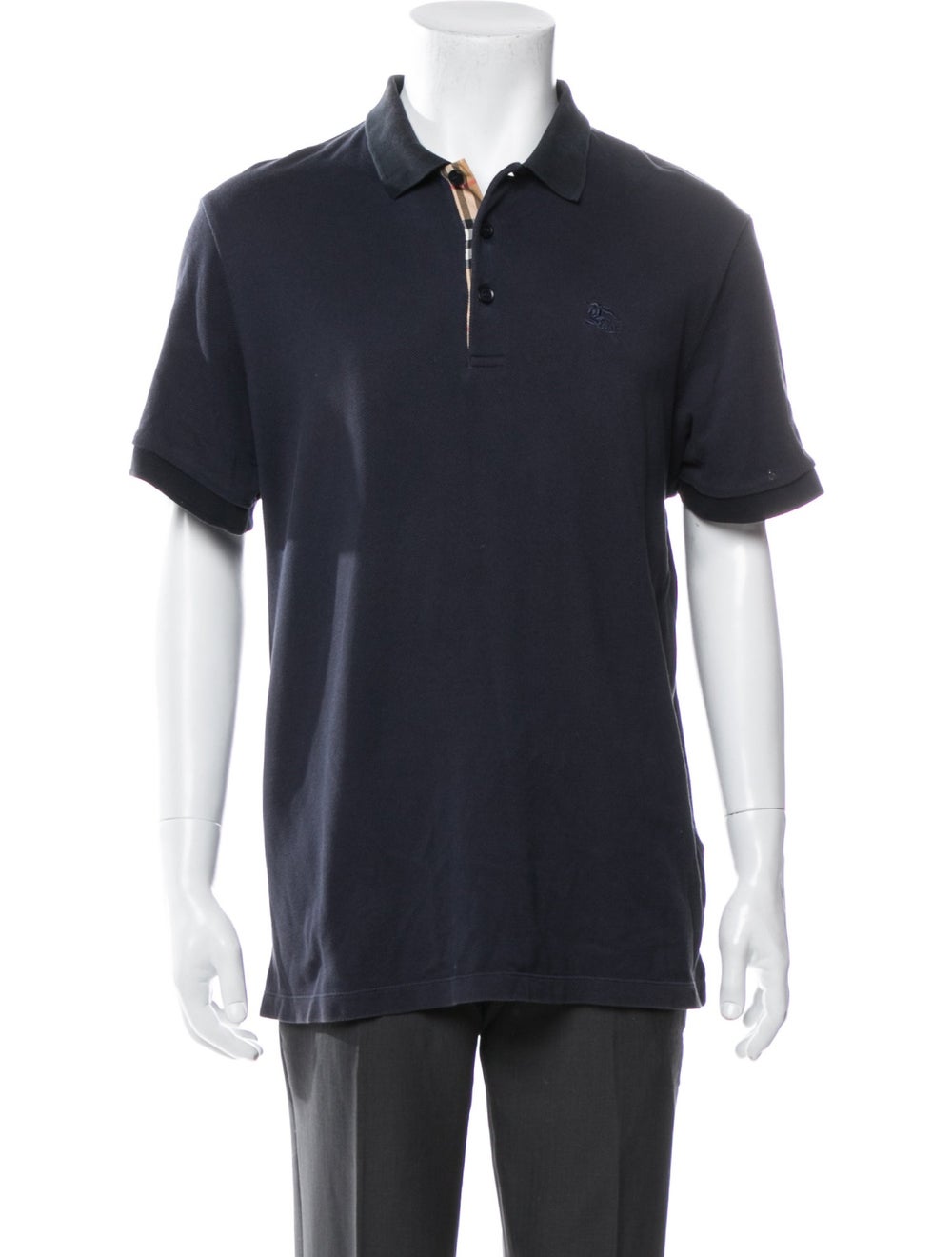 Burberry London House Check Pattern Collar Polo Shirt - Blue Polos ...