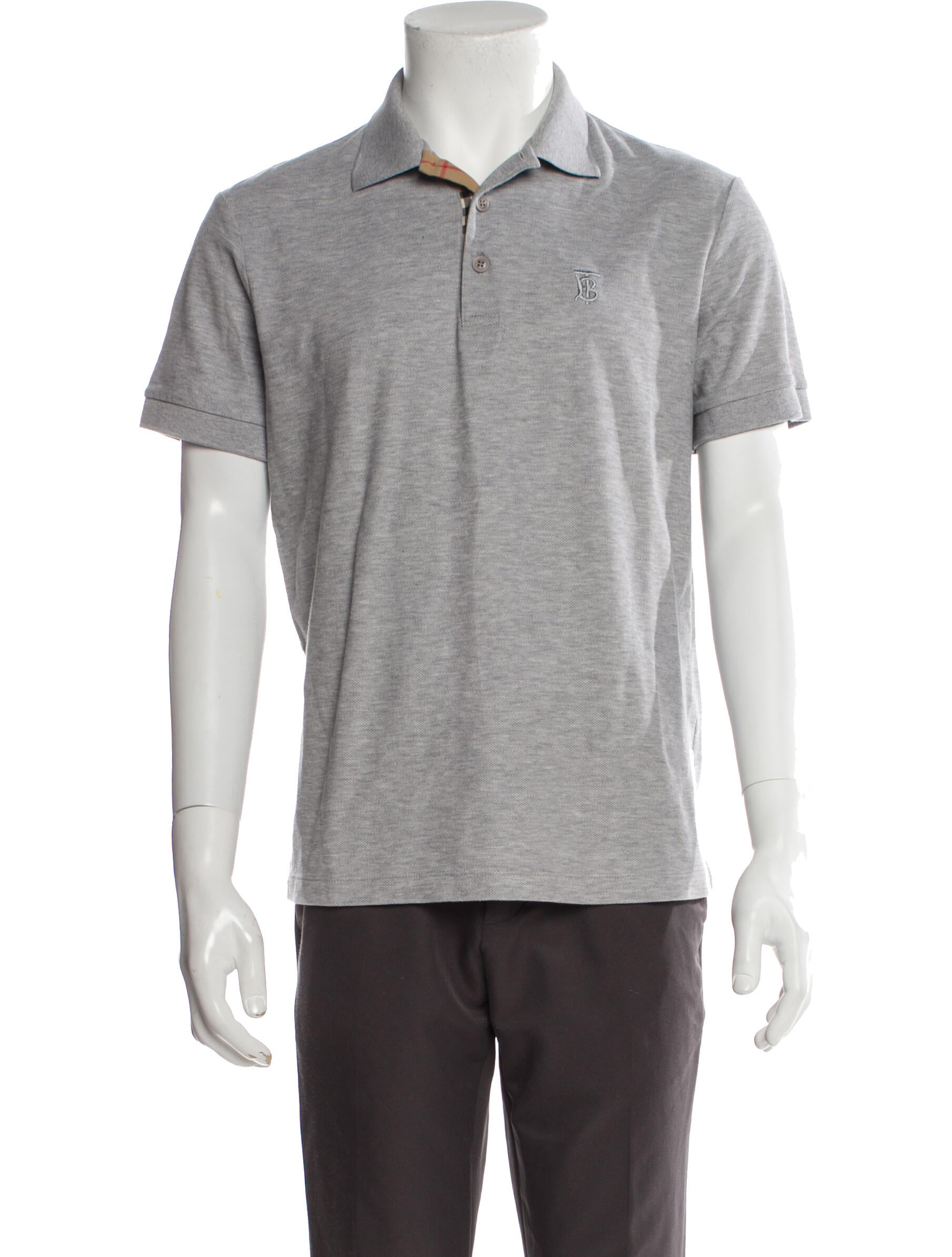 Burberry London Collar Short Sleeve Polo Shirt - Grey Polos, Clothing ...