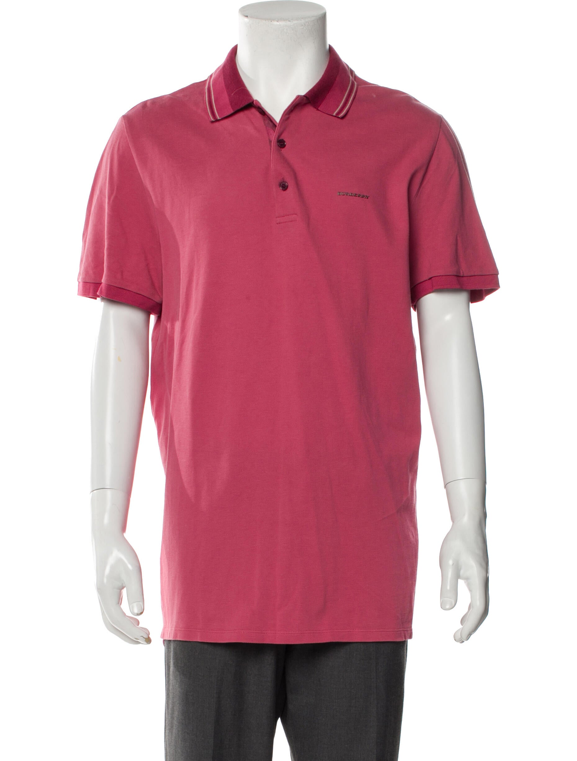 Burberry London Nova Check Pattern Collar Polo Shirt - Red Polos ...
