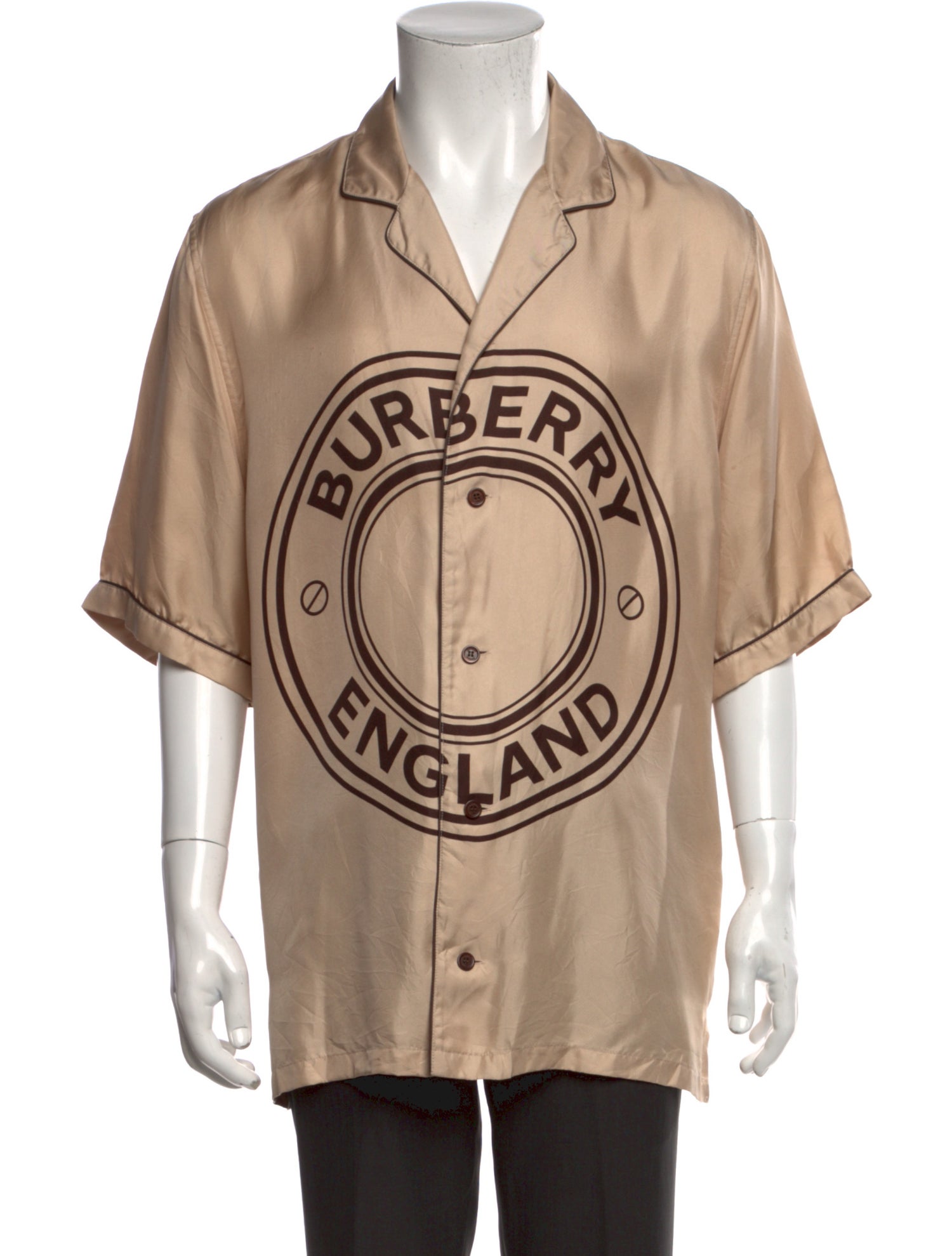 Burberry Silk Graphic Print Shirt - Brown Casual Shirts, Clothing ...