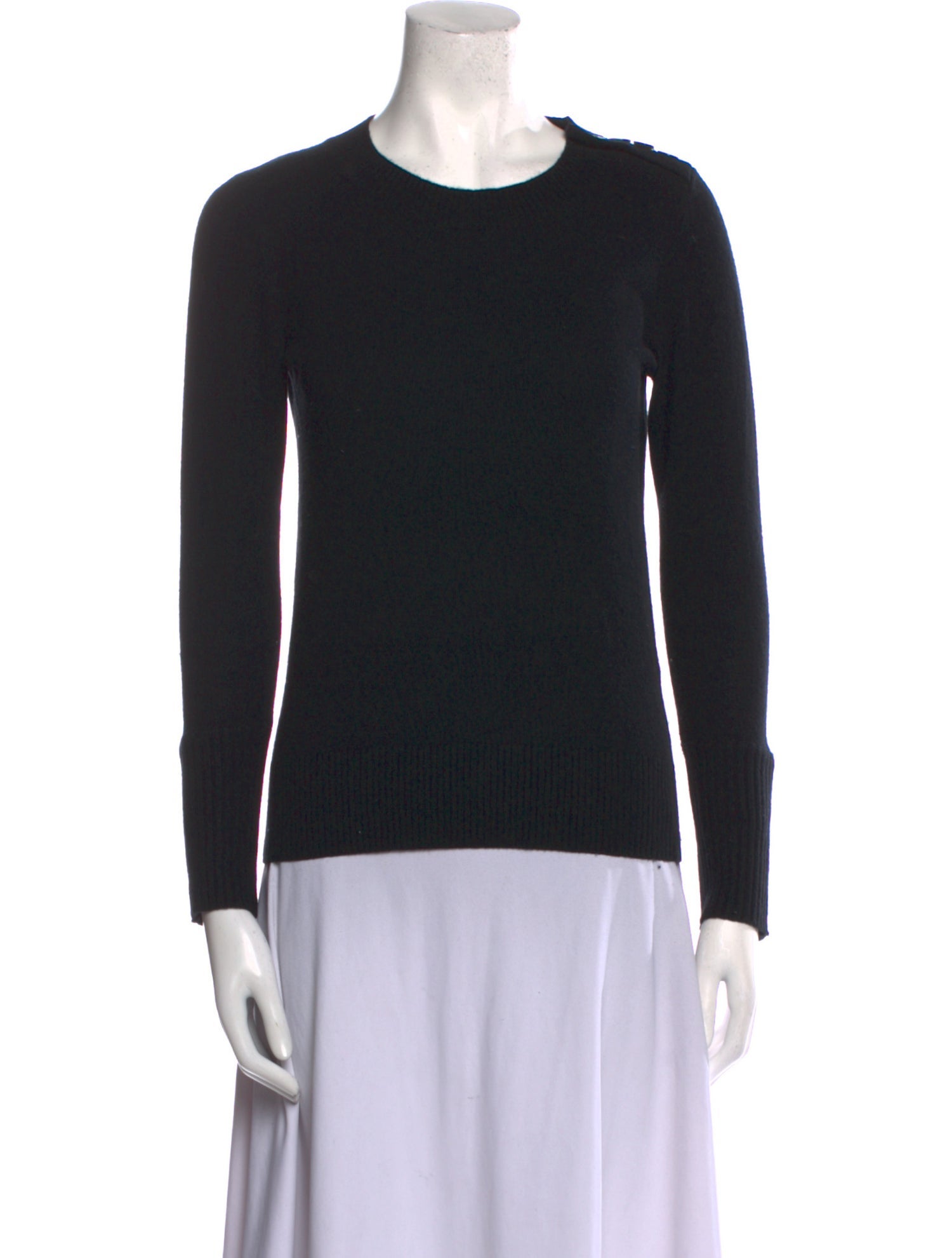 Burberry Cashmere Crew Neck Sweater - Black Knitwear, Clothing ...