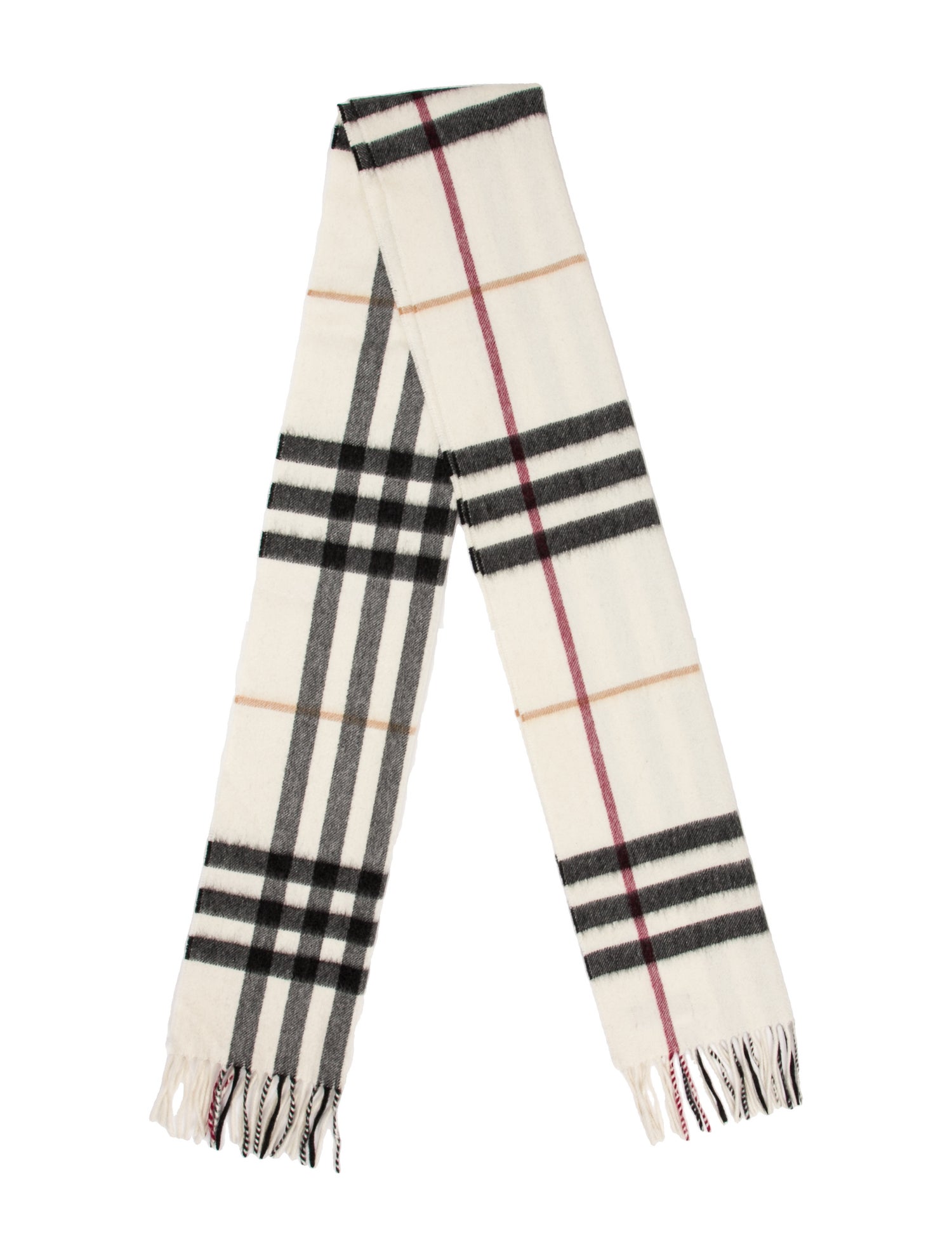 Burberry London Cashmere Nova Check Pattern Scarf - Neutrals Scarves ...