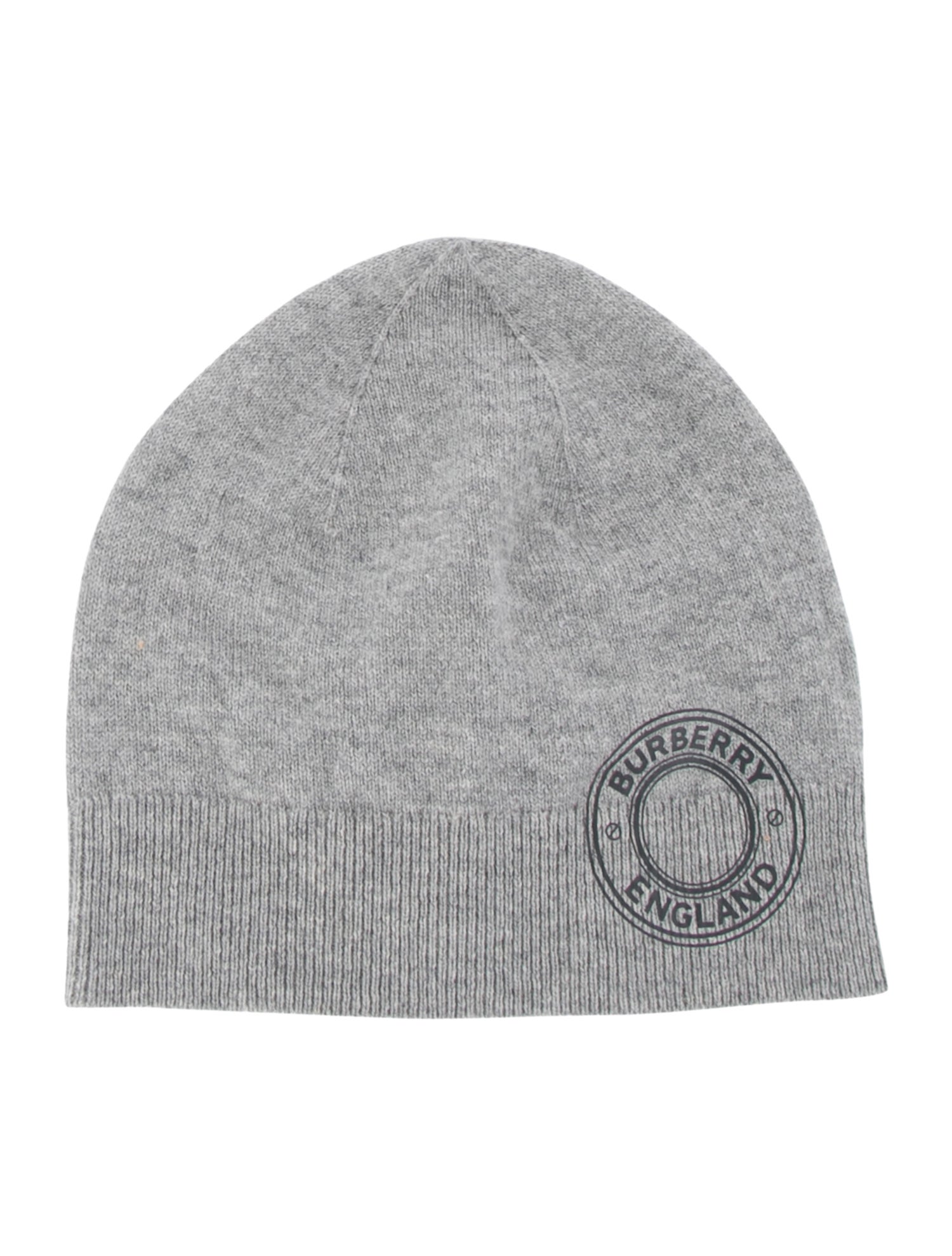 Burberry London Knitted Logo Beanie - Grey Hats, Accessories ...