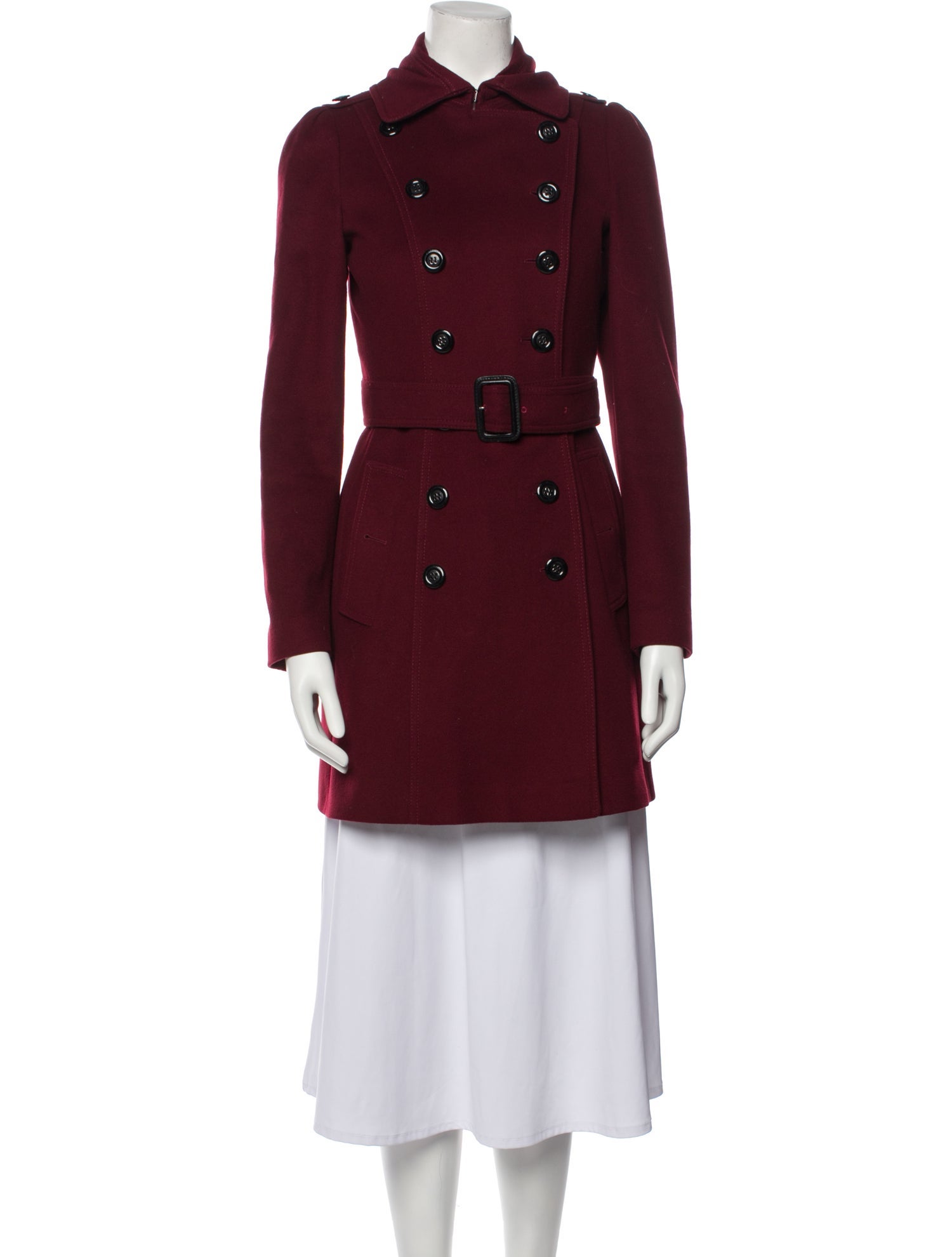 Burberry London Virgin Wool Trench Coat - Red Coats, Clothing ...