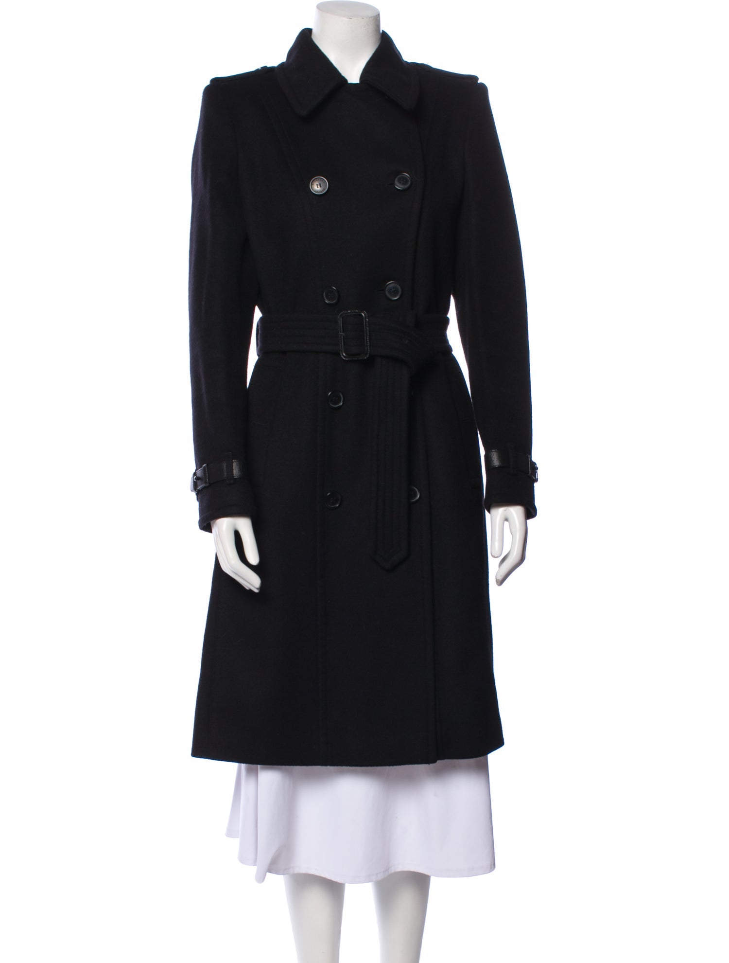 Burberry London Virgin Wool Trench Coat - Black Coats, Clothing ...