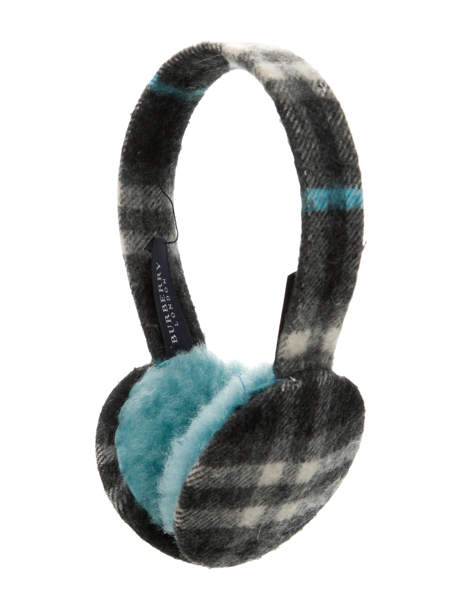 Burberry London Shearling Pattern Ear Muff - Black Winter Accessories ...