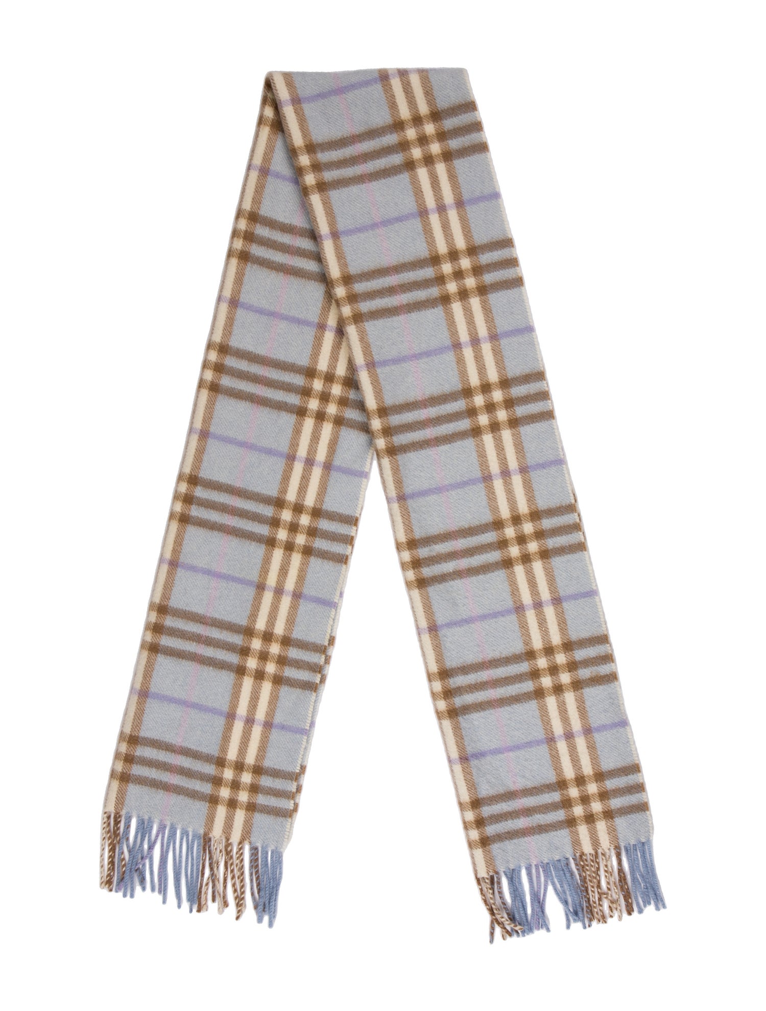 Burberry Plaid Print Scarf - Blue Scarves and Shawls, Accessories ...