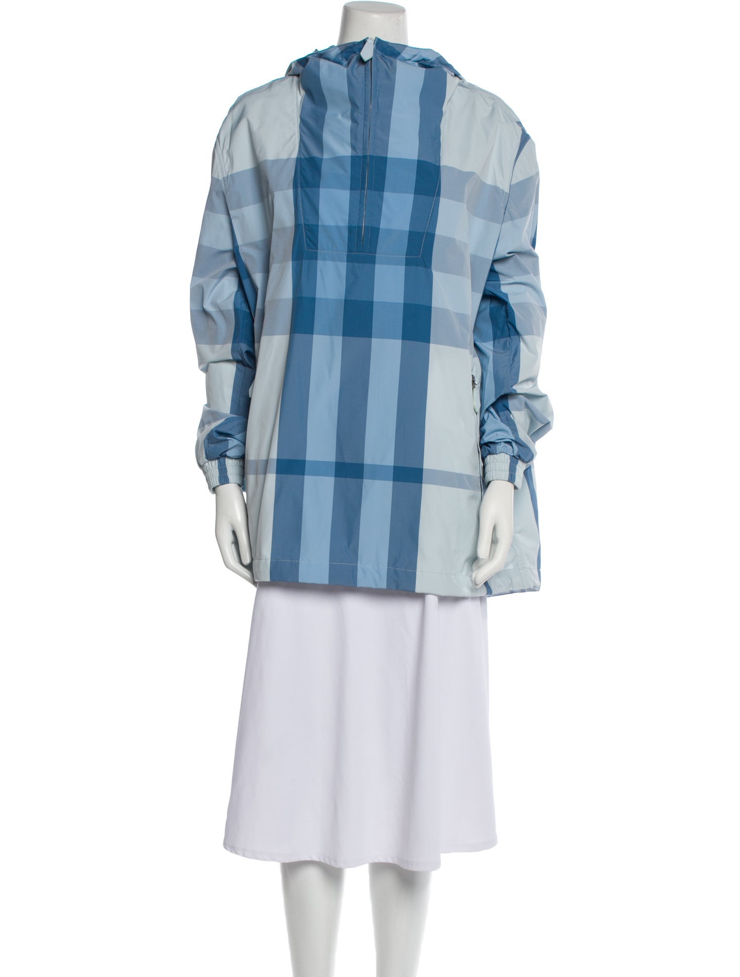Burberry London Plaid Print Jacket - Blue Jackets, Clothing ...