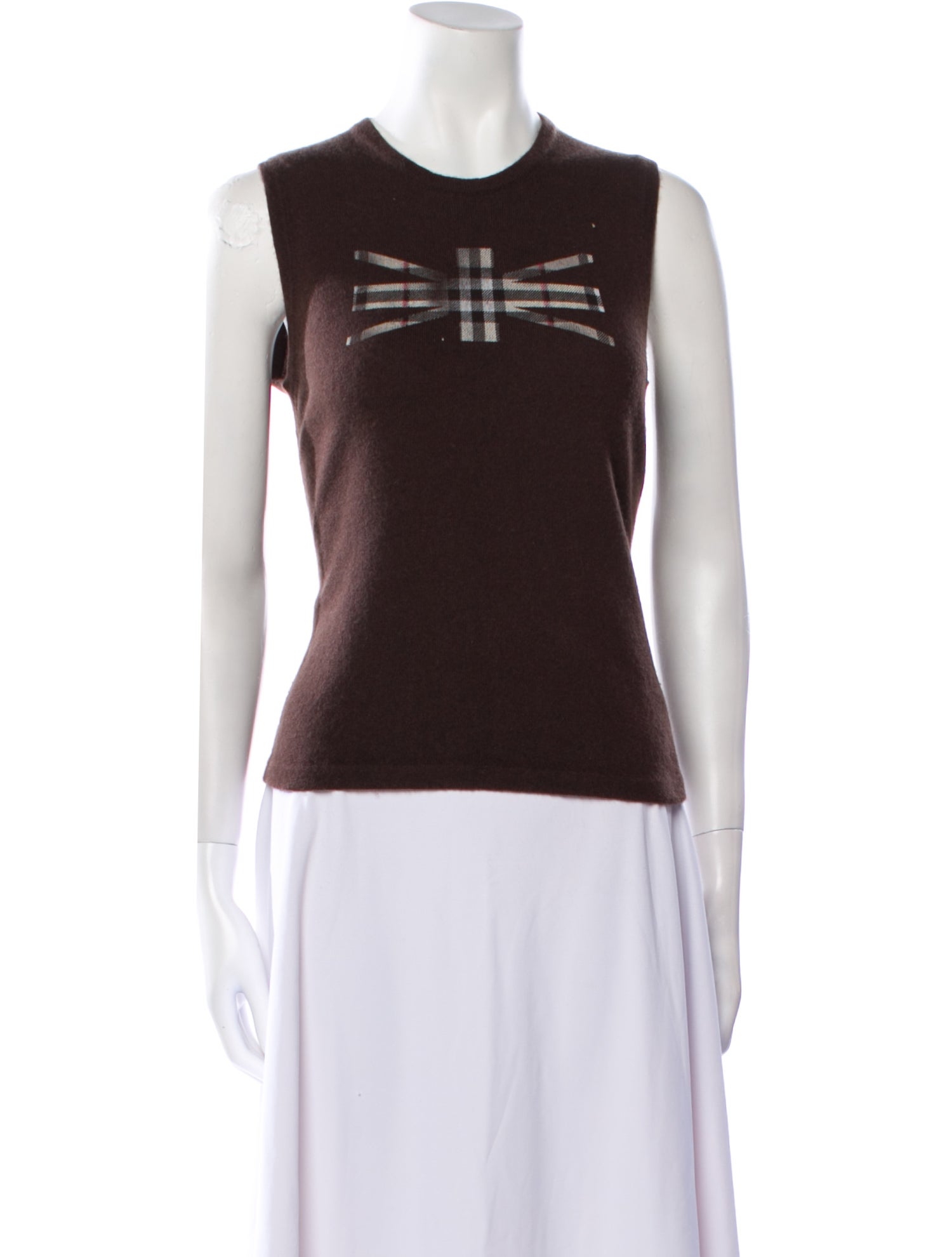 Burberry London Cashmere Crew Neck Sweater - Brown Knitwear, Clothing ...