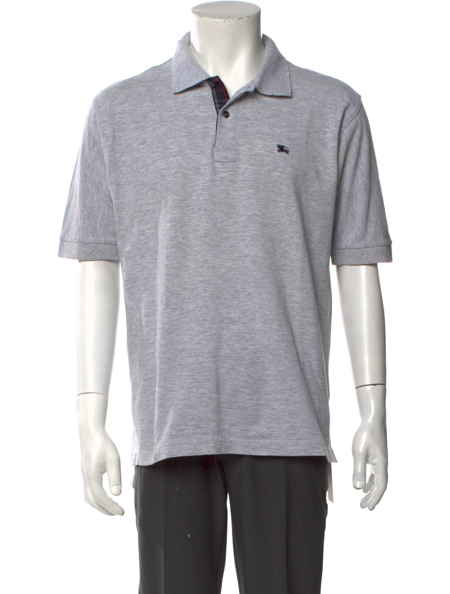 Burberry London Vintage Crew Neck Polo Shirt - Grey Polos, Clothing ...