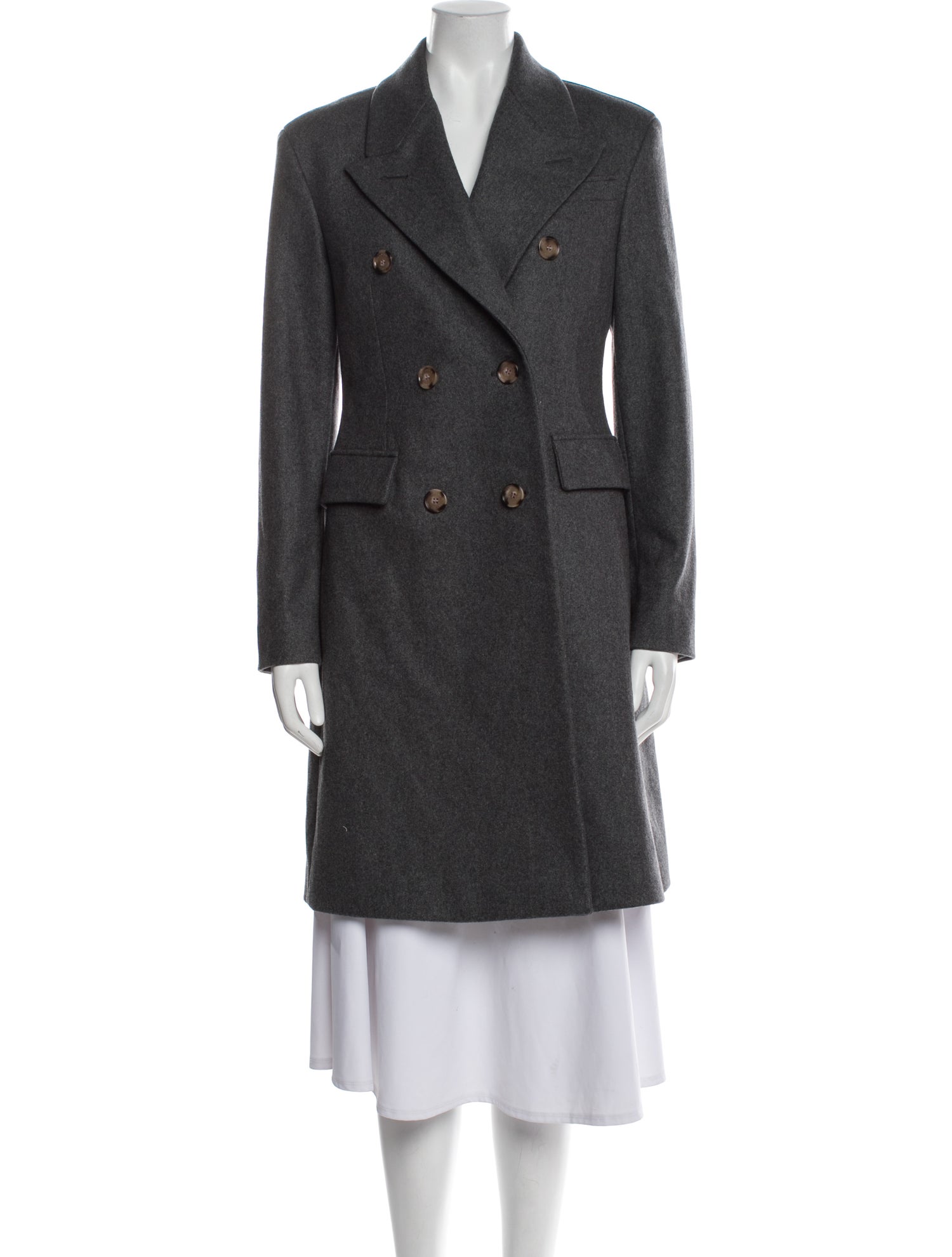 Burberry London Virgin Wool Peacoat - Grey Coats, Clothing ...