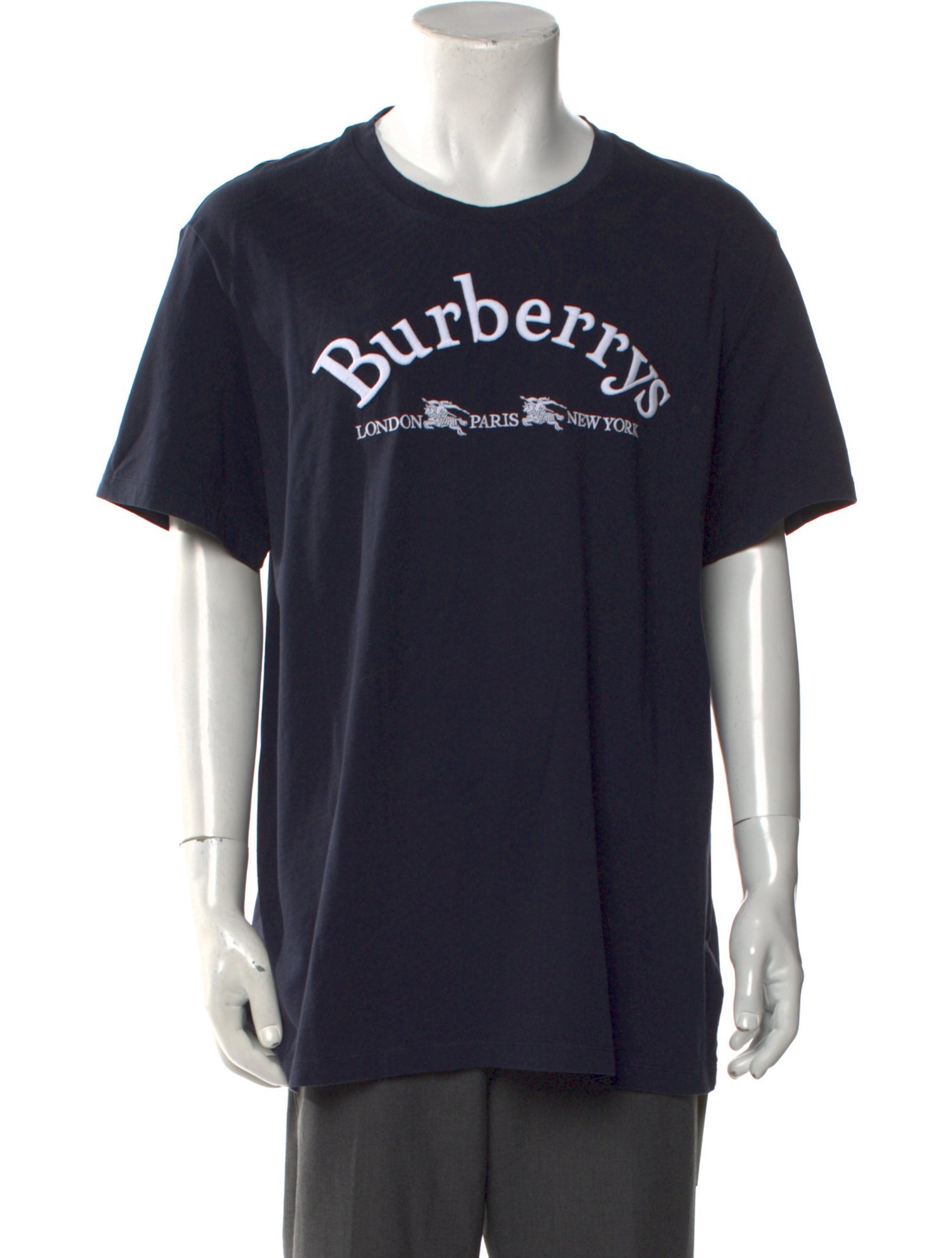 Burberry Graphic Print Crew Neck T-Shirt w/ Tags - Blue T-Shirts ...