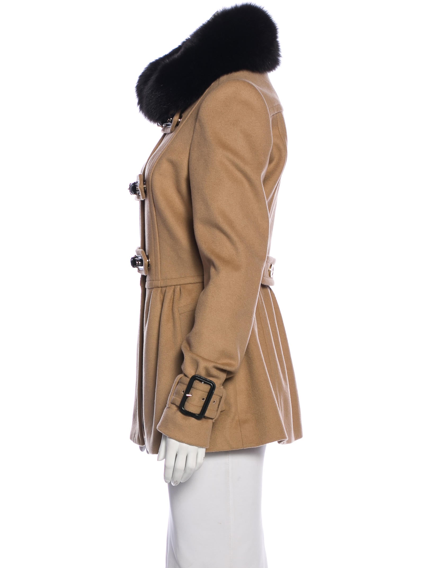 Burberry London Fox Fur & Virgin Wool Coat - Neutrals Coats, Clothing ...