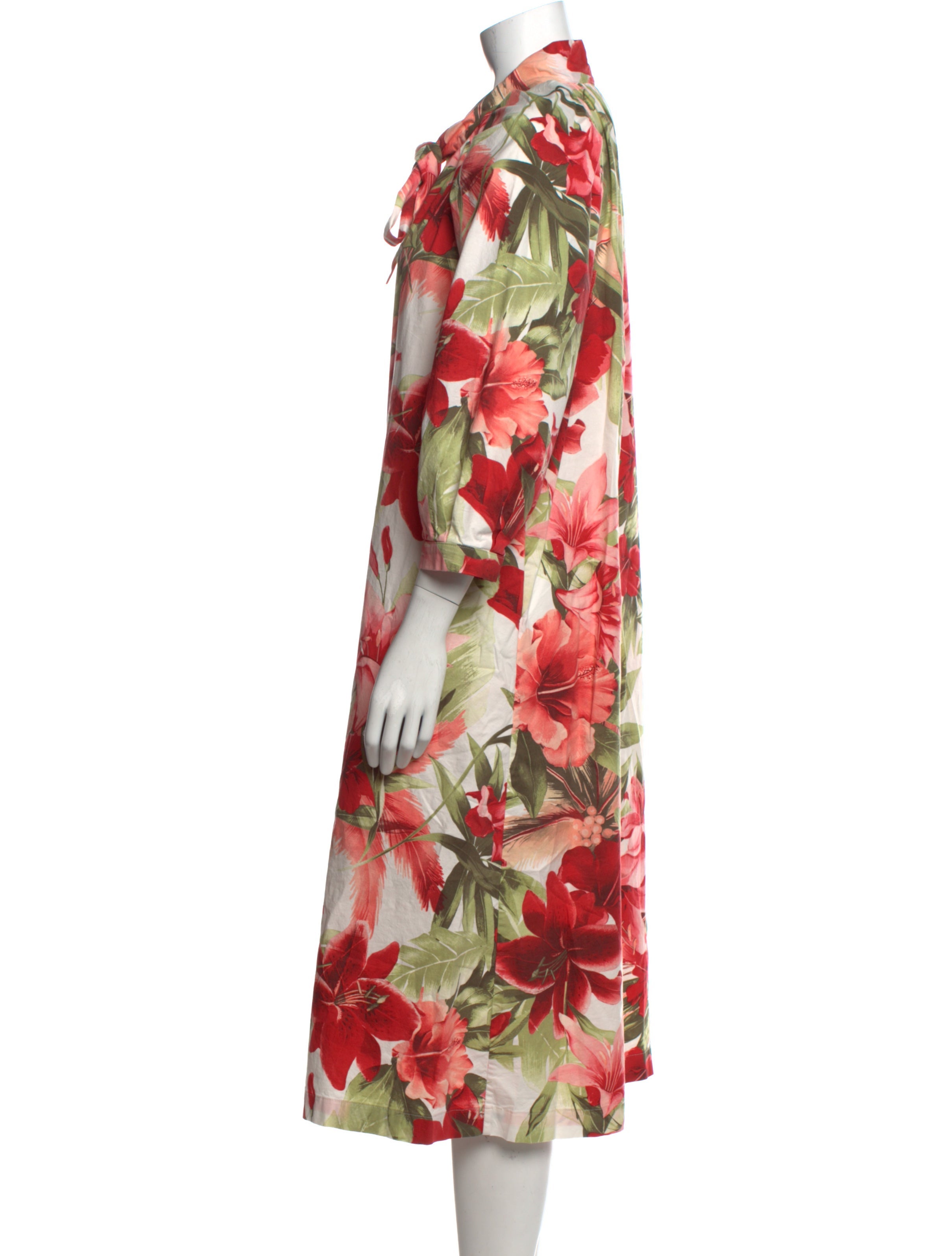 Buru Floral Print Midi Length Dress - Pink Dresses, Clothing ...