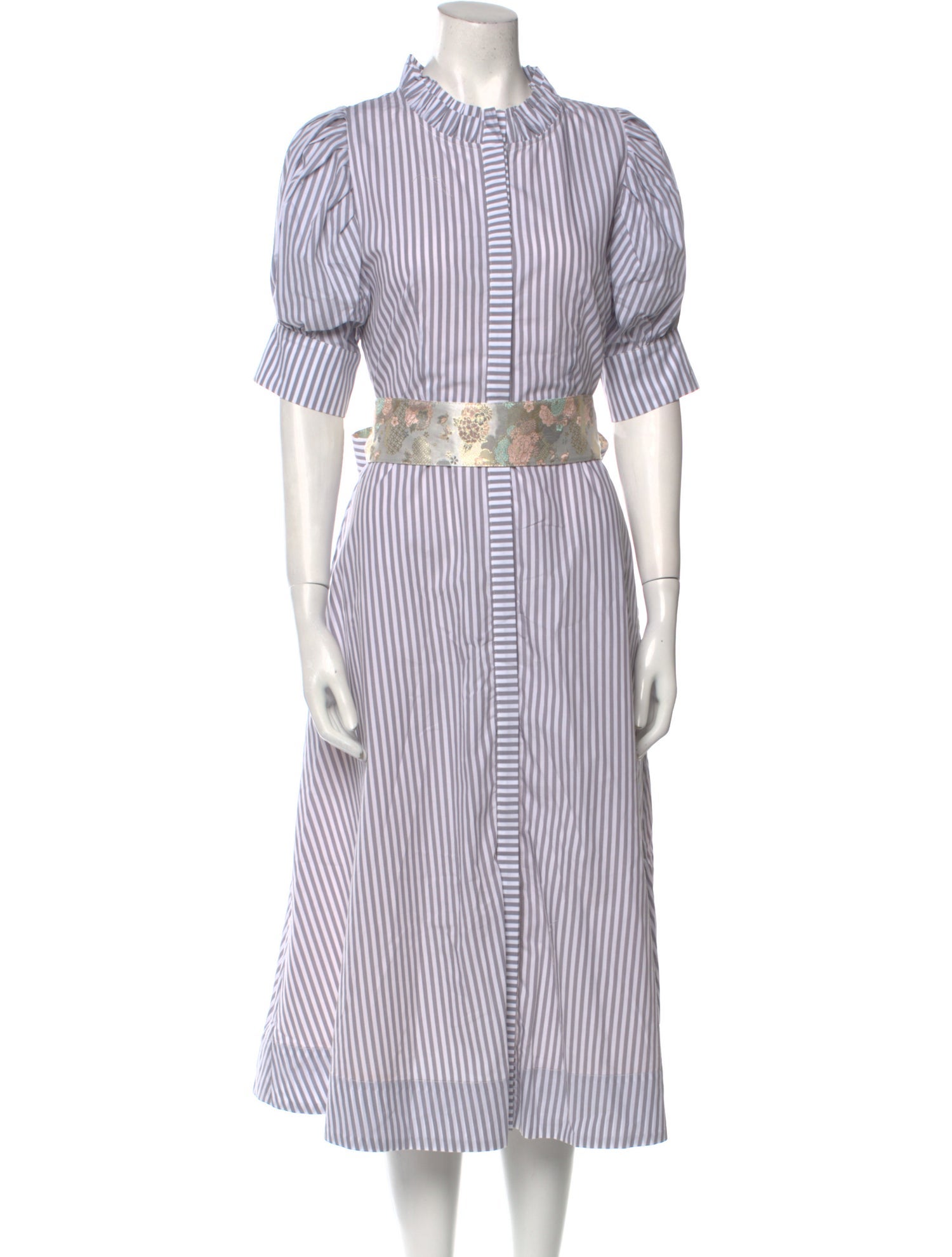 Buru Striped Midi Length Dress w/ Tags - Grey Dresses, Clothing ...