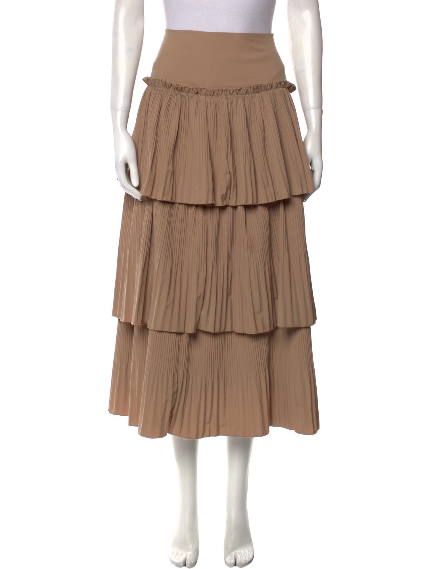 Buru Ruffle Embellishment Midi Length Skirt - Neutrals Skirts, Clothing ...