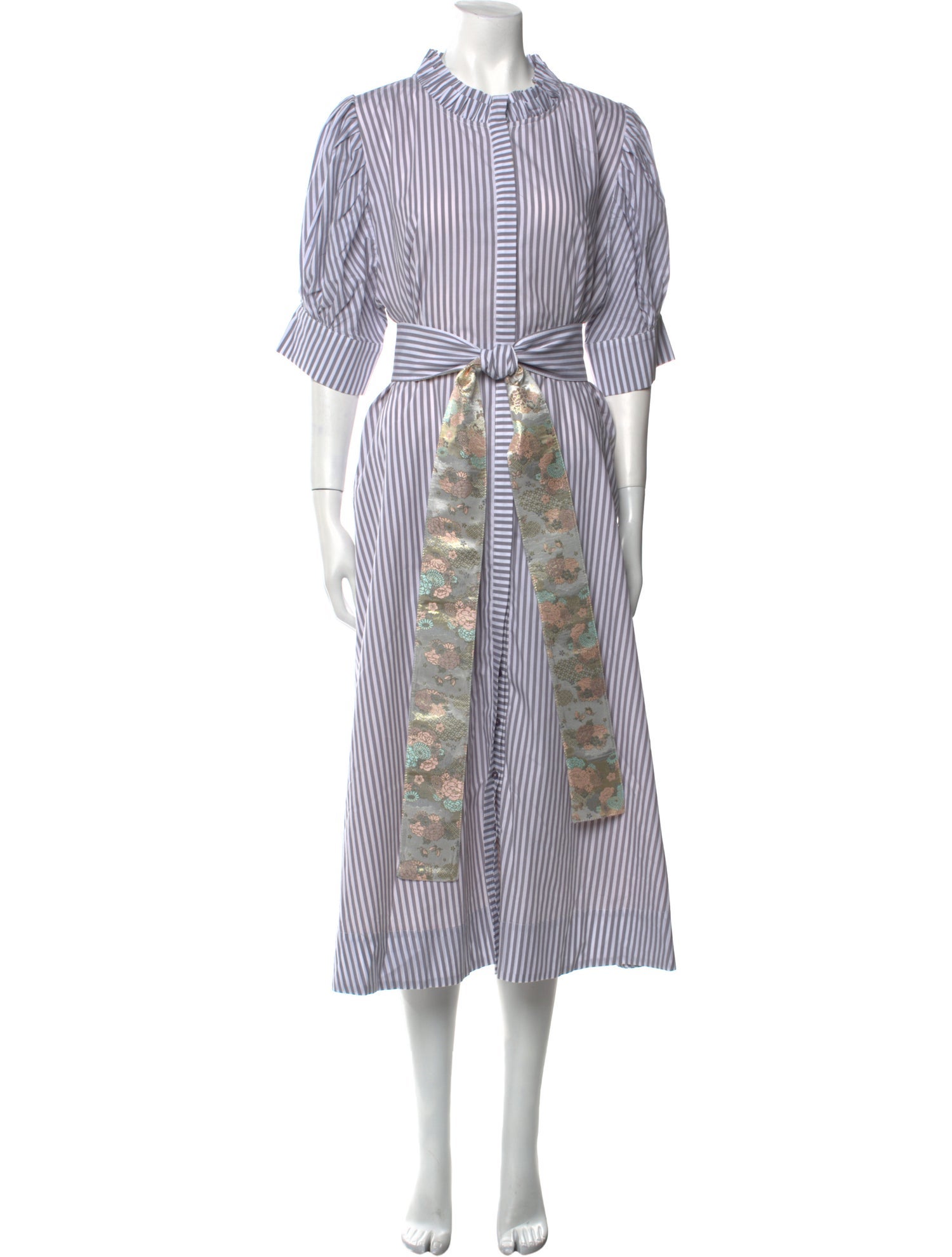 Buru Striped Long Dress - Grey Dresses, Clothing - WBUUR21435 | The ...