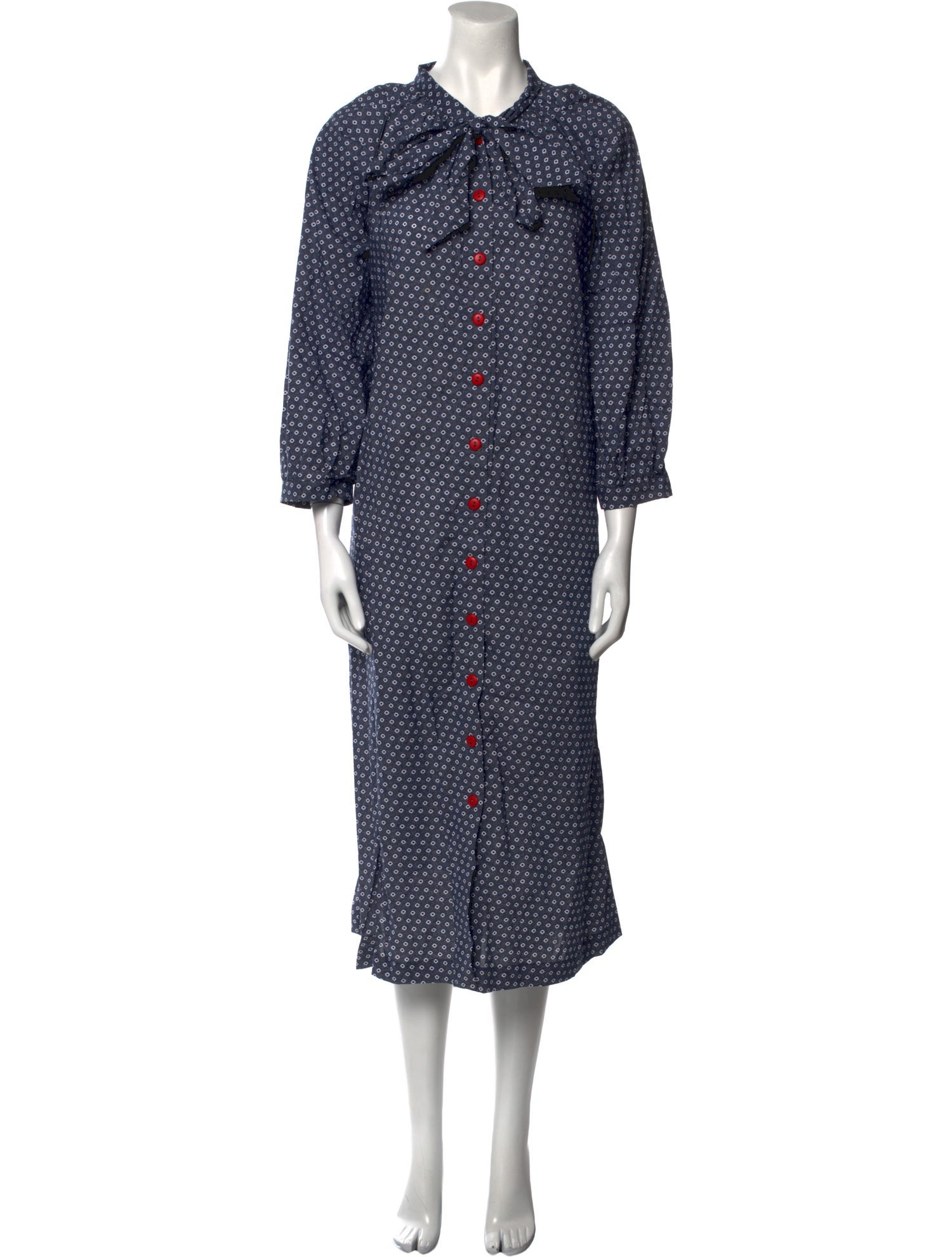 Buru Polka Dot Print Midi Length Dress - Blue Dresses, Clothing ...