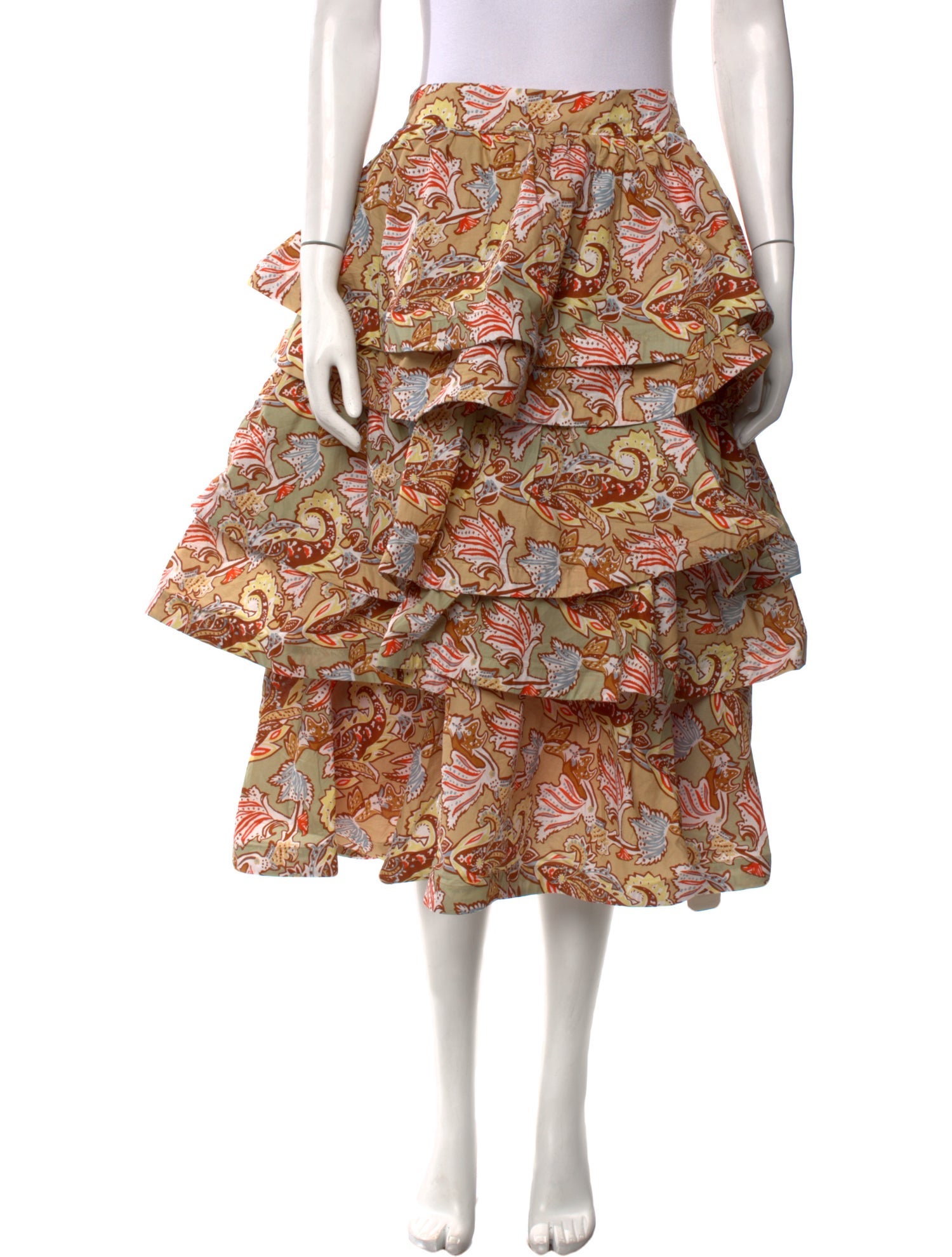 Buru Floral Print Midi Length Skirt - Neutrals Skirts, Clothing ...