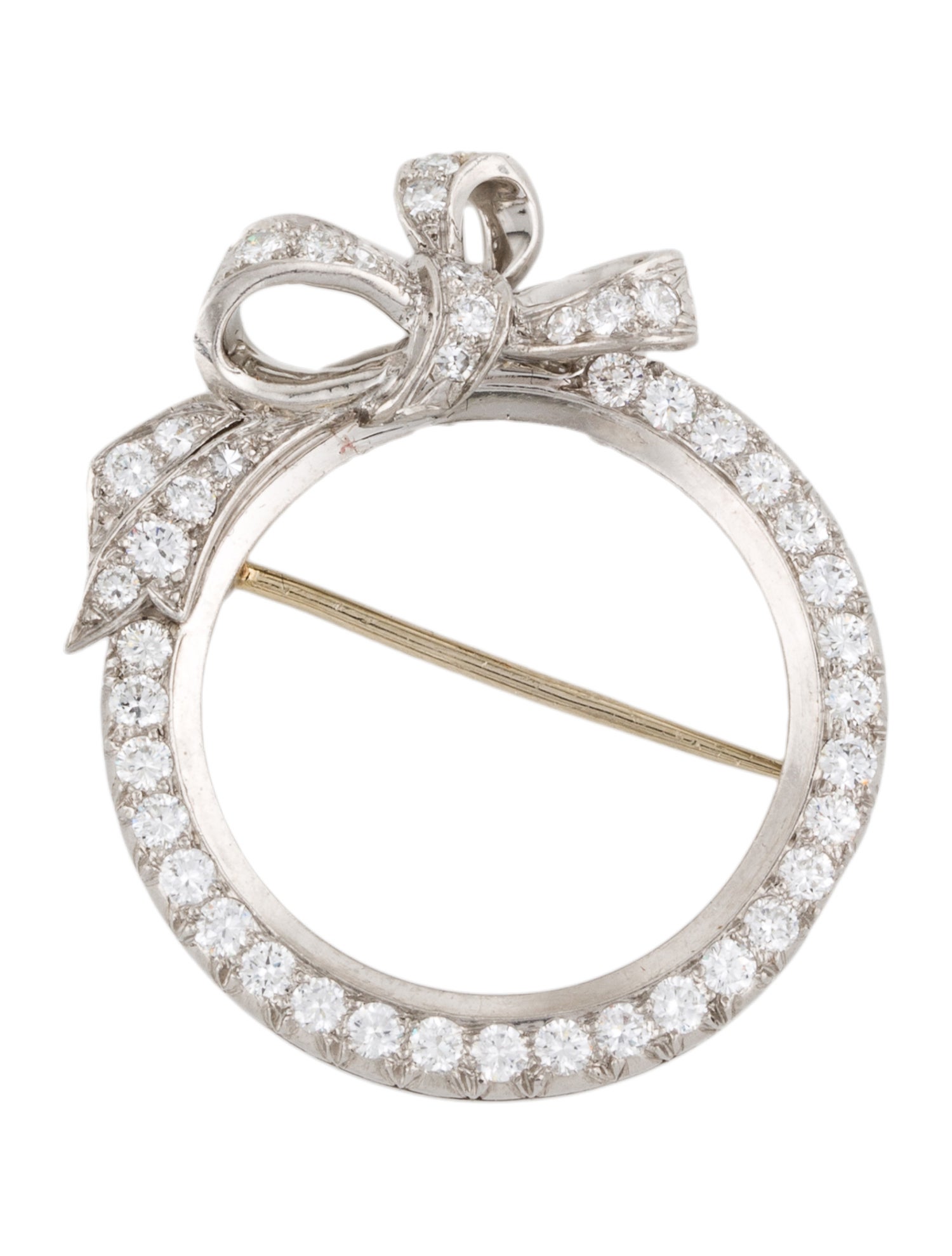 Brooch 14K 1.84ctw Diamond Brooch - Rhodium-Plated 14K White Gold Pin ...