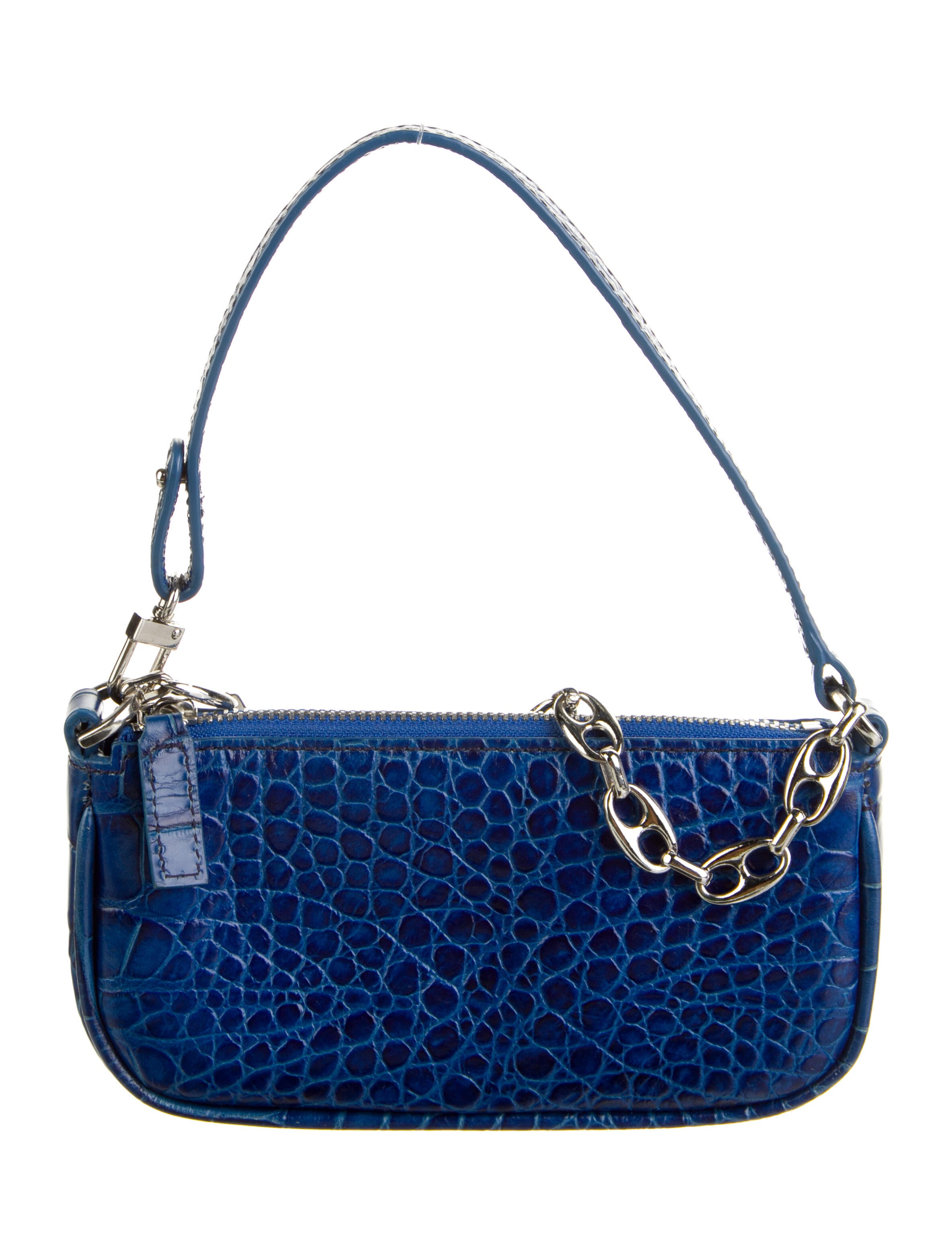 By Far Embossed Leather Mini Bag - Blue Mini Bags, Handbags ...