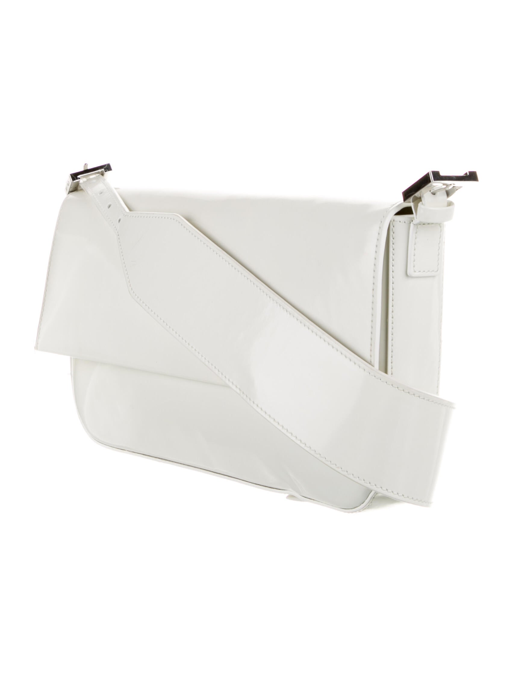 By Far Patent Leather Shoulder Bag - White Shoulder Bags, Handbags ...