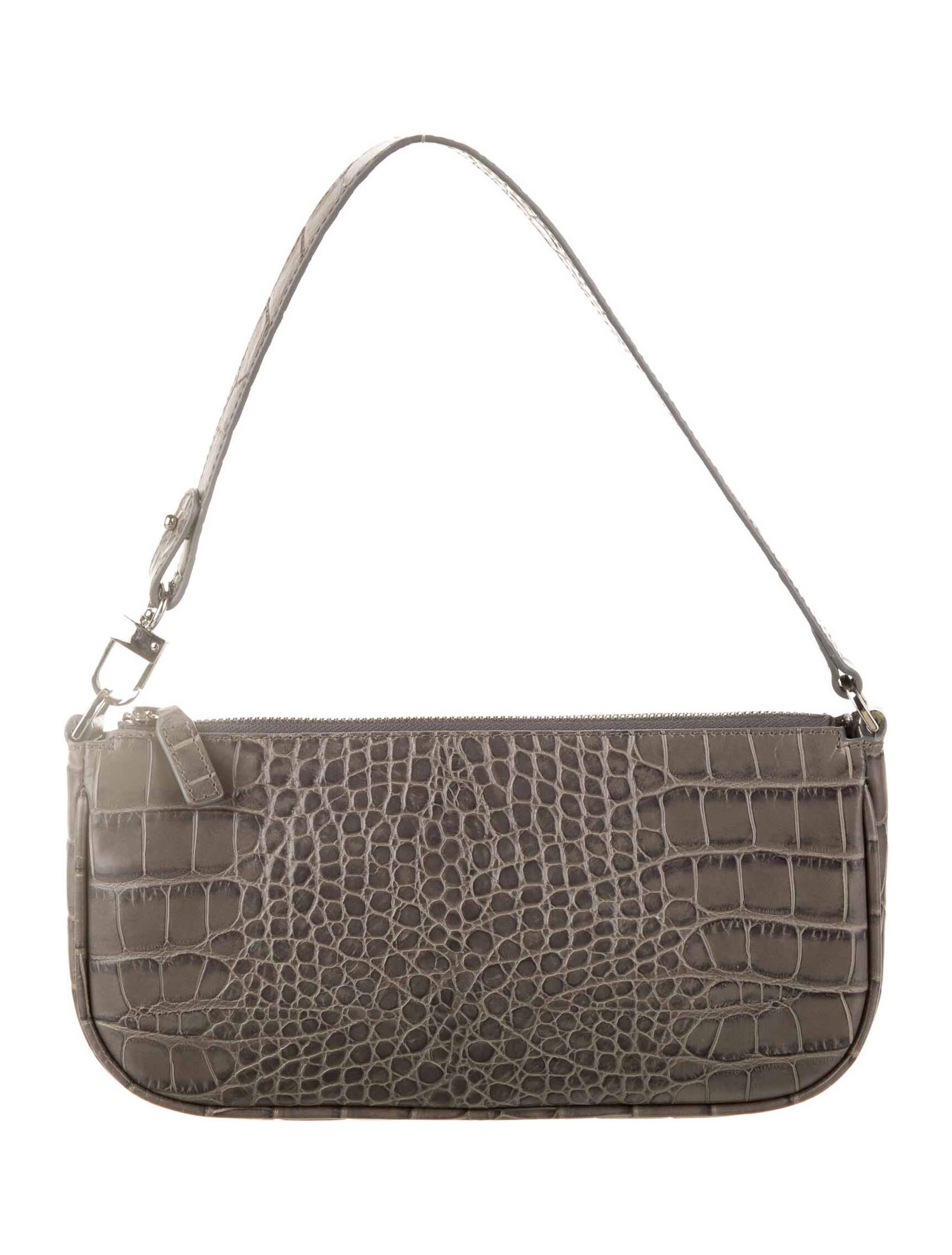 By Far Crocodile Shoulder Bag - Grey Shoulder Bags, Handbags ...