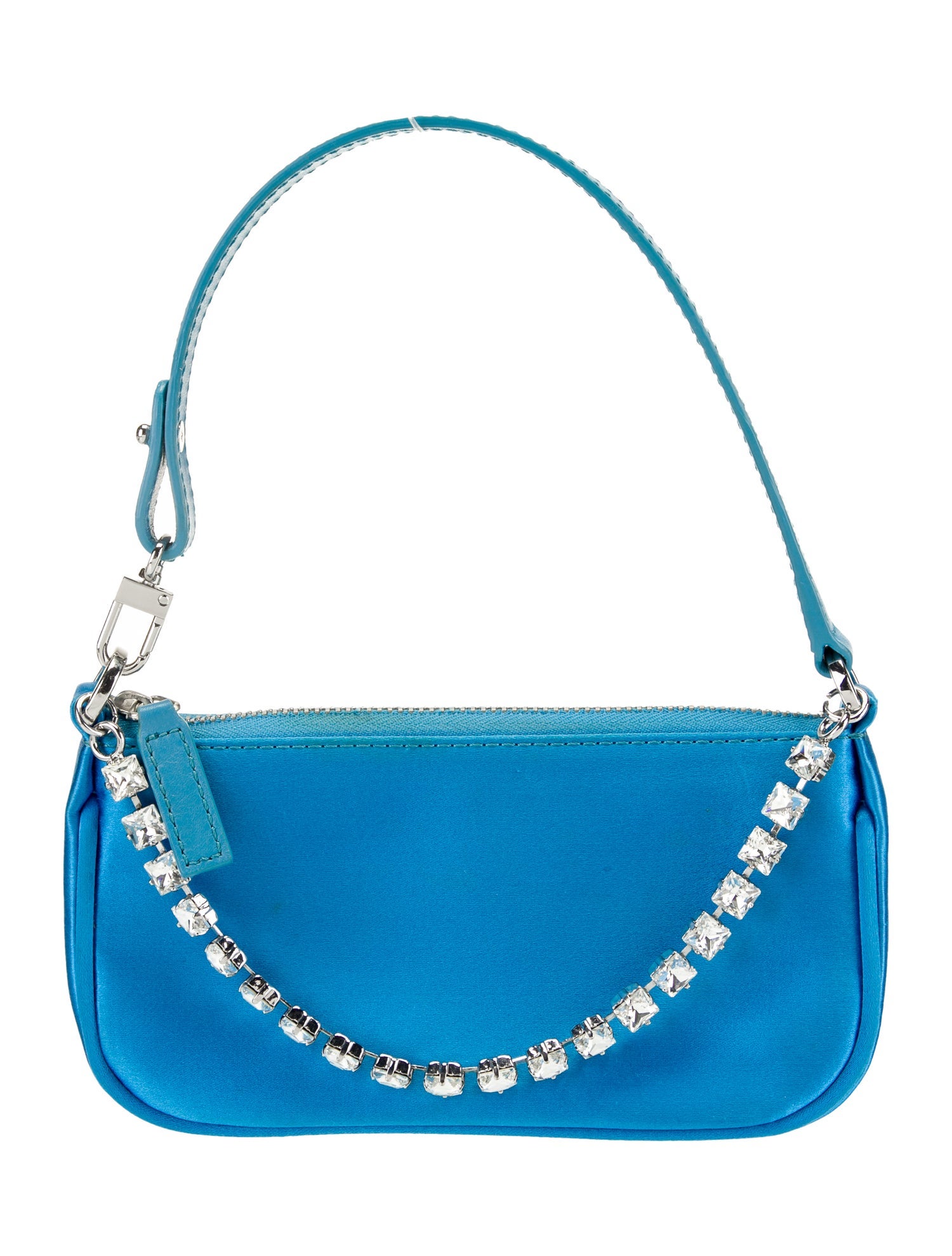 By Far Satin Top Handle Bag - Blue Mini Bags, Handbags - WBYFA28541 ...