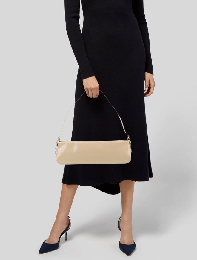 Max Mara Solid Leather Shoulder Bag - Neutrals Shoulder Bags, Handbags ...