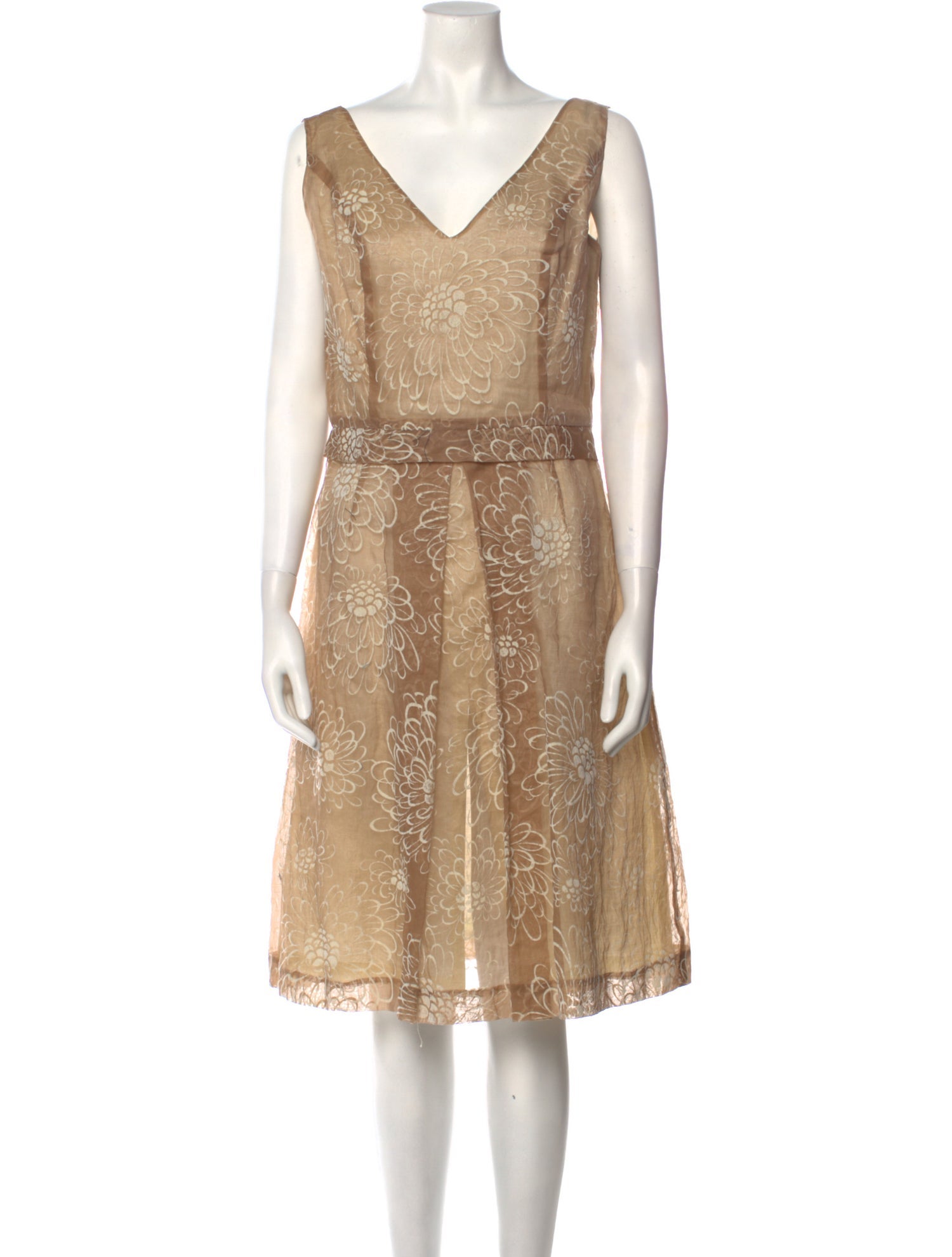 Barbara Tfank Floral Print Knee-Length Dress - Neutrals Dresses ...