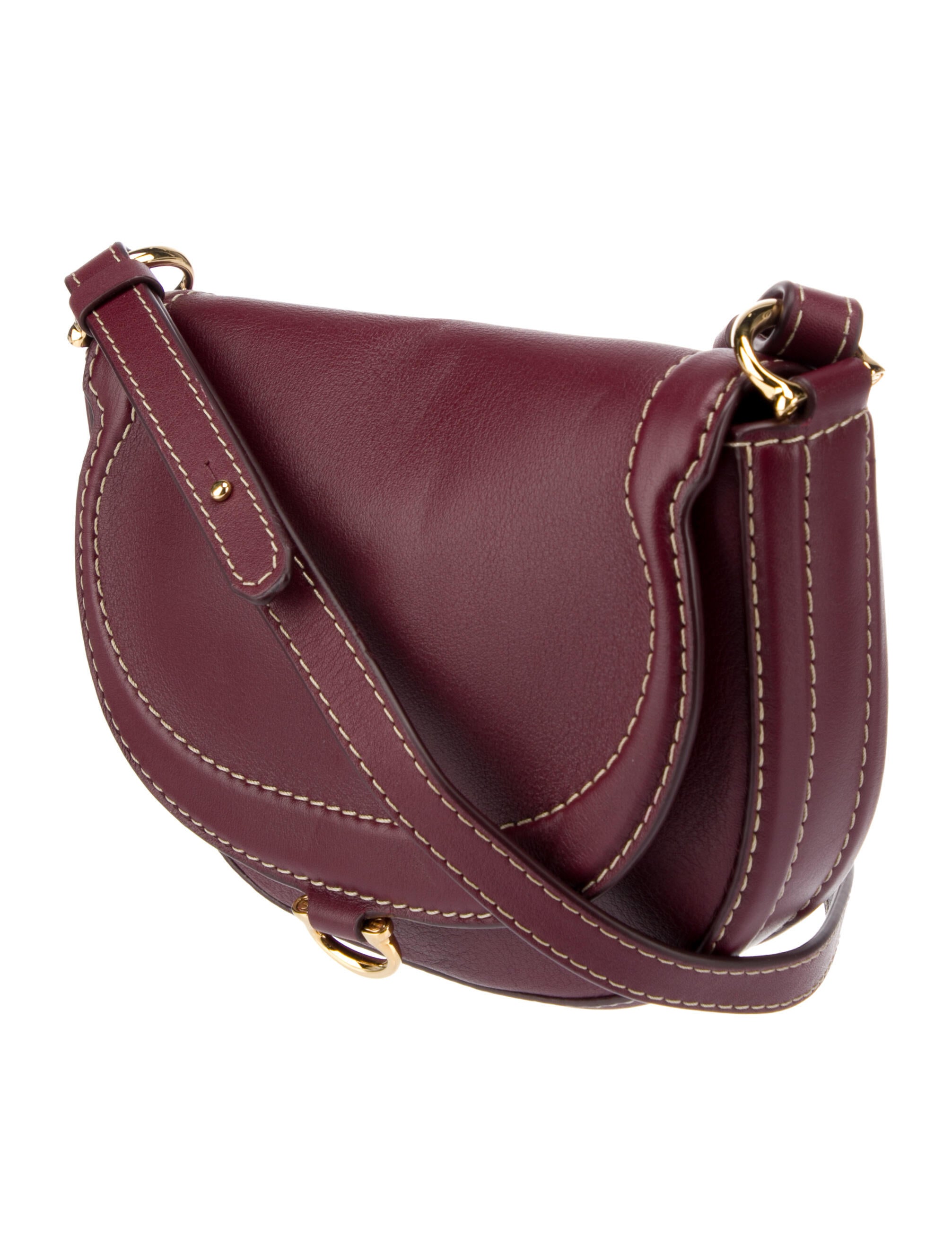 CH Carolina Herrera Leather Crossbody Bag - Burgundy Crossbody Bags ...