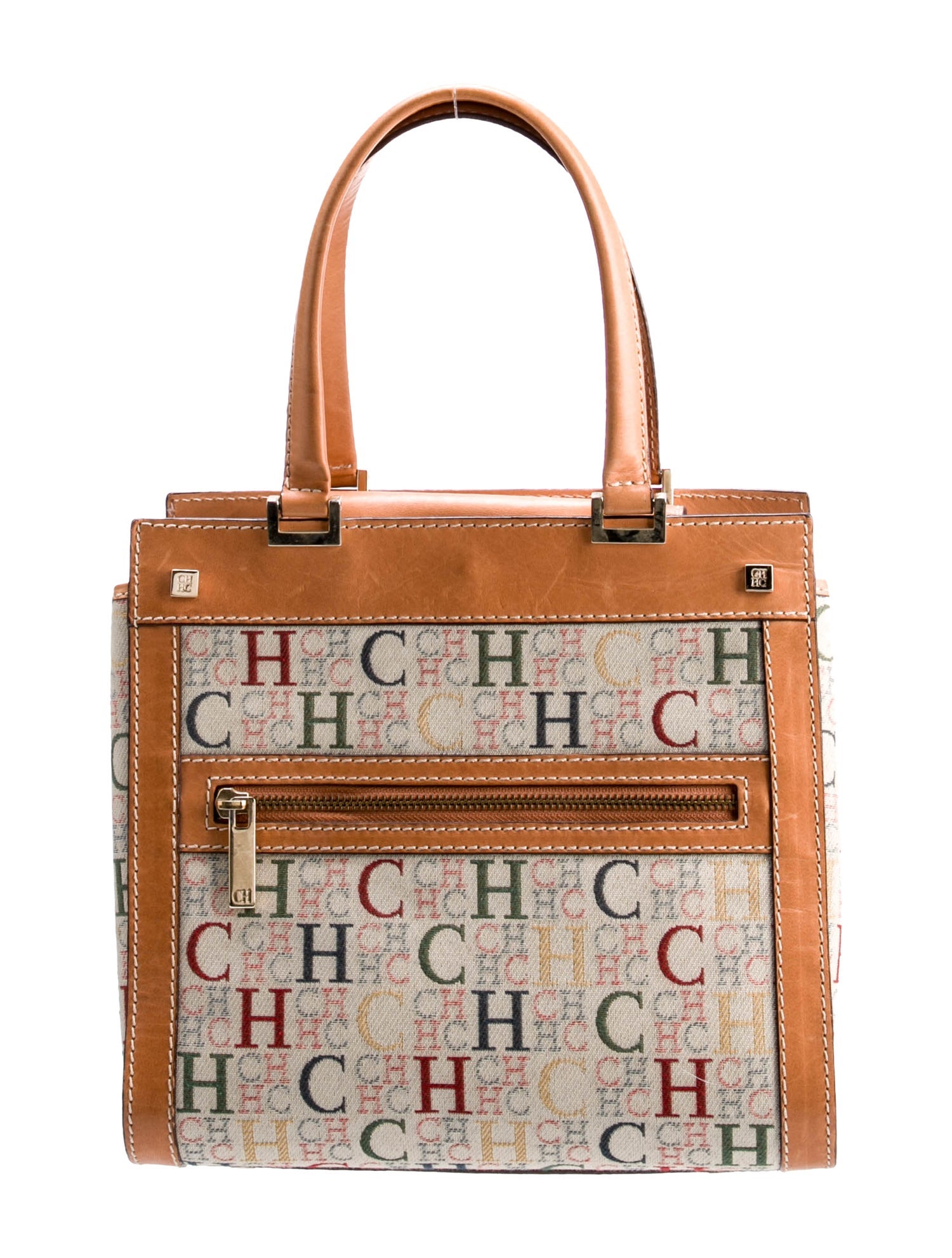 CH Carolina Herrera Patterned Jacquard Handle Bag - Neutrals Handle ...