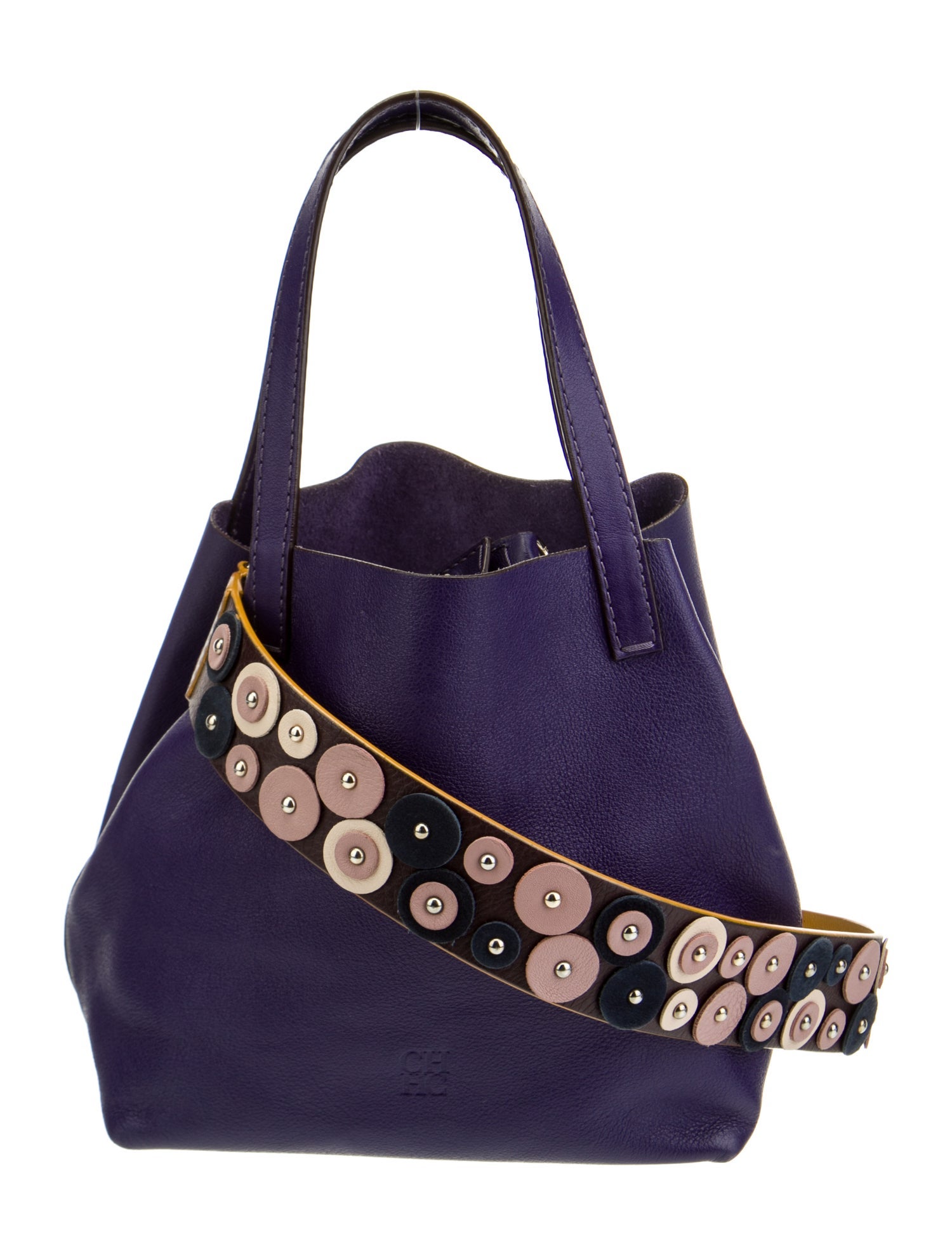 CH Carolina Herrera Leather Tote Bag - Purple Totes, Handbags ...