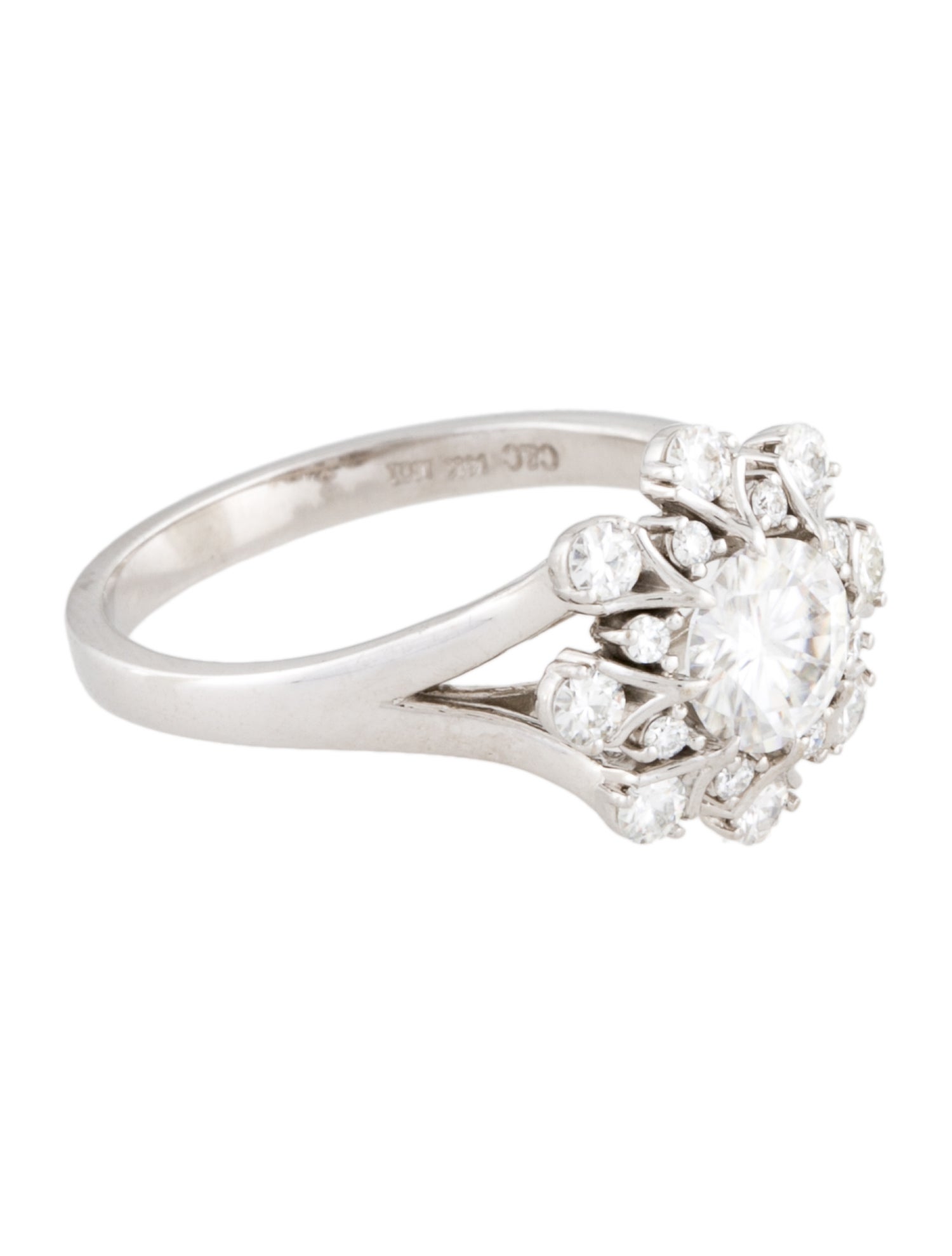 Charles And Colvard Synthetic Moissanite Sun Burst Engagement Ring ...