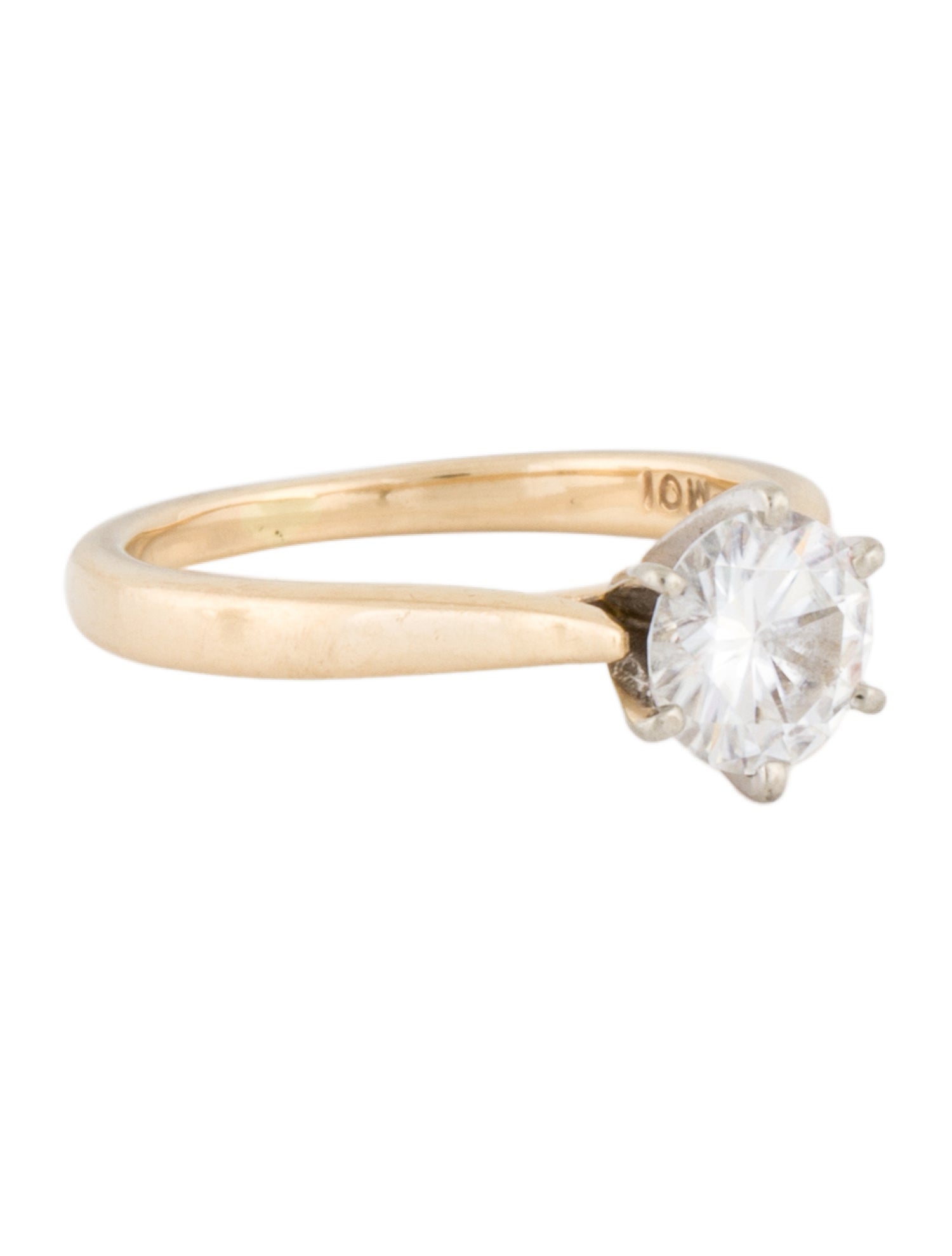 Charles And Colvard Synthetic Moissanite Solitaire Engagement Ring ...