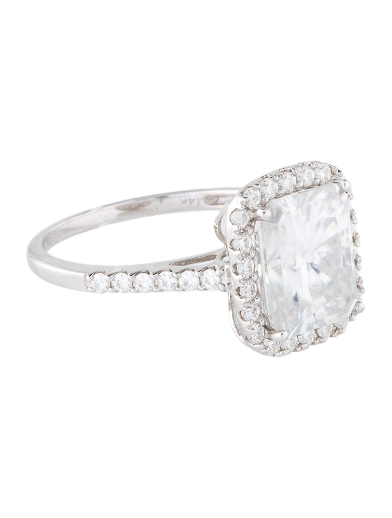 Charles And Colvard 14K Synthetic Moissanite Engagement Ring - Rhodium ...