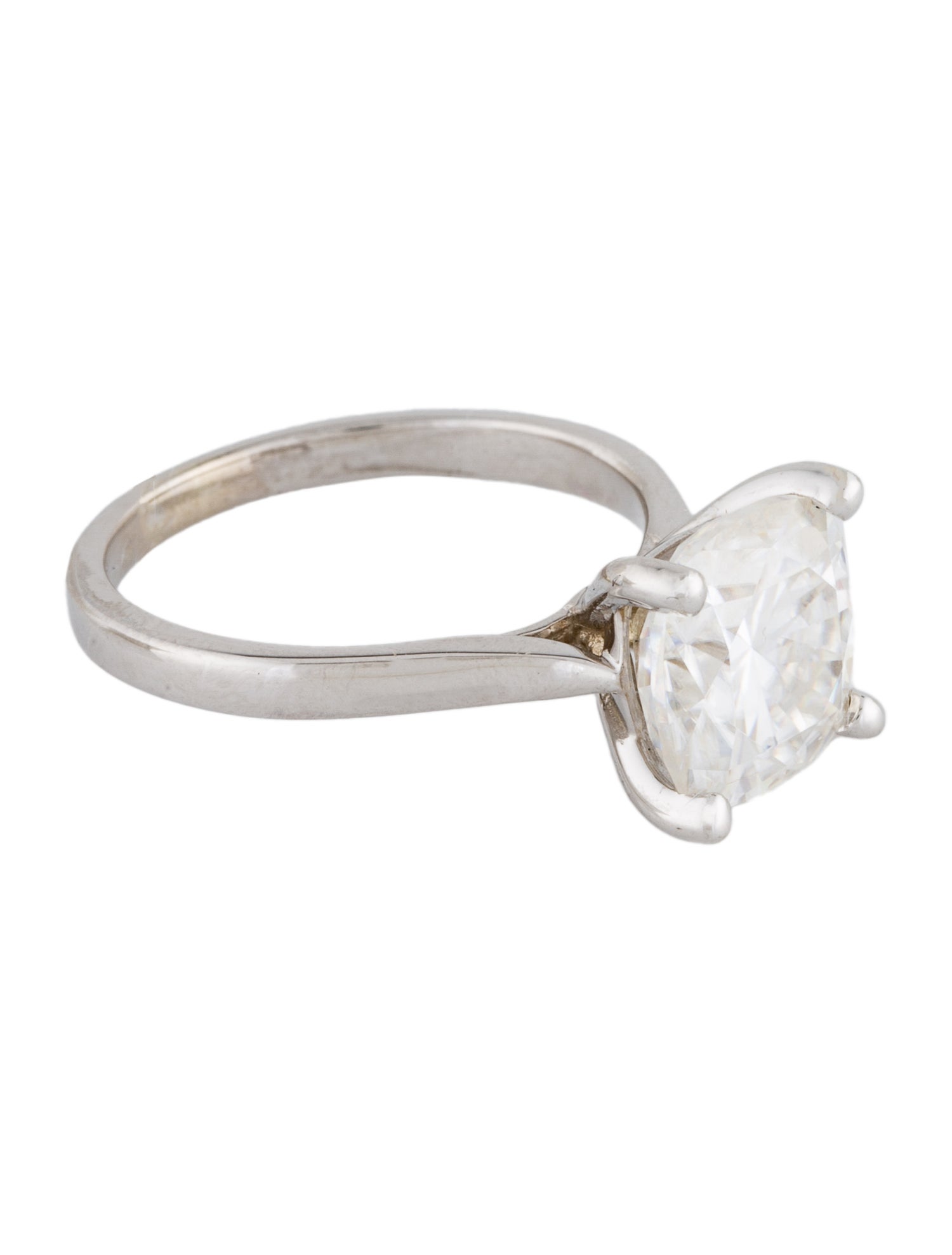 Charles And Colvard Synthetic Moissanite Engagement Ring - Rhodium ...